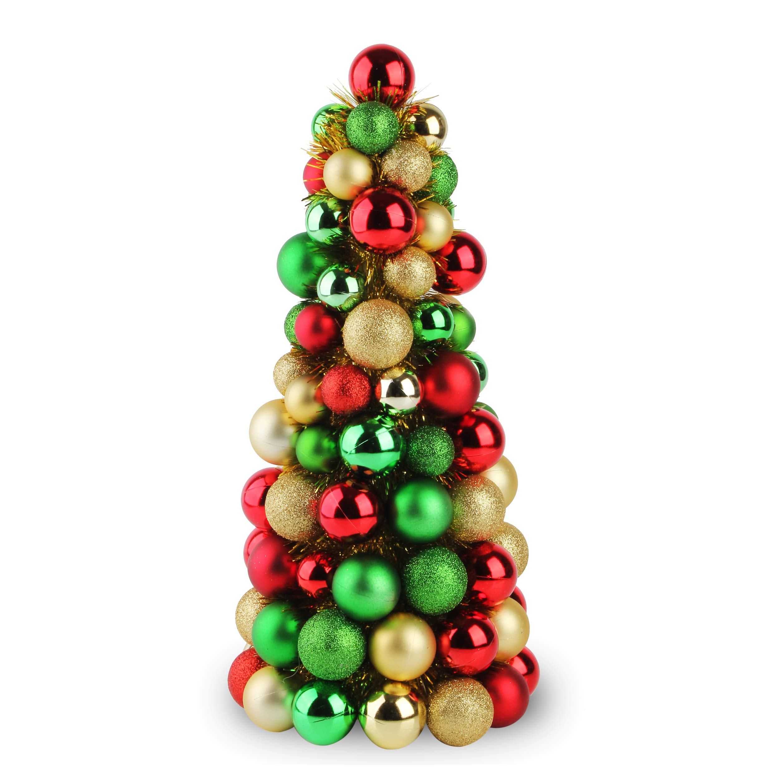 Amazon.com: Costyleen 16 Inch Christmas Ball Tree Fireplace Table ...
