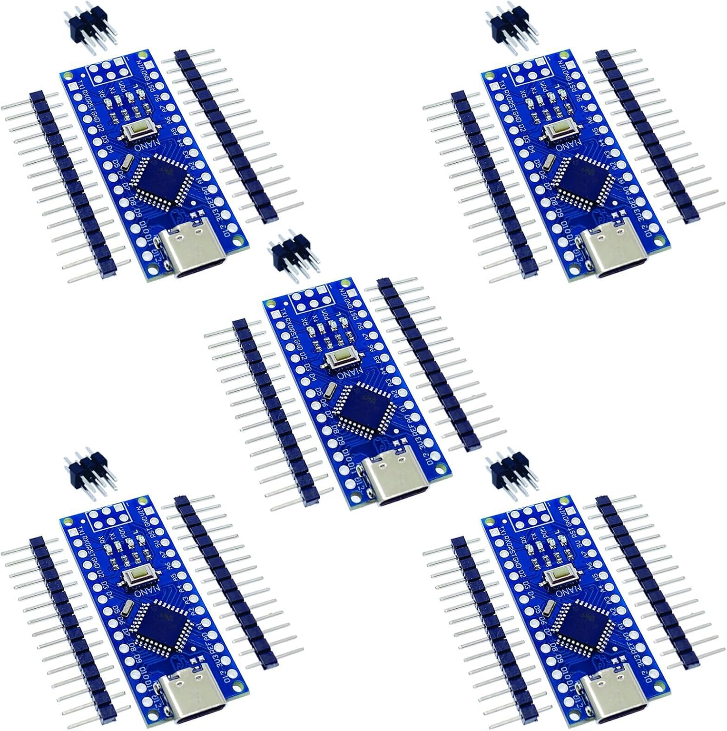 Canaduino® 5 Pcs Nano V3 Module Atmega328 Ch340 With Usb C Port Compatible With Arduino Ide 2