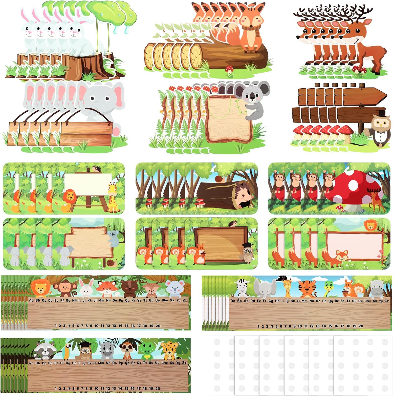 Amazon.com: 48 Pcs Woodland Friends Name Plate Traditional Manuscript ...