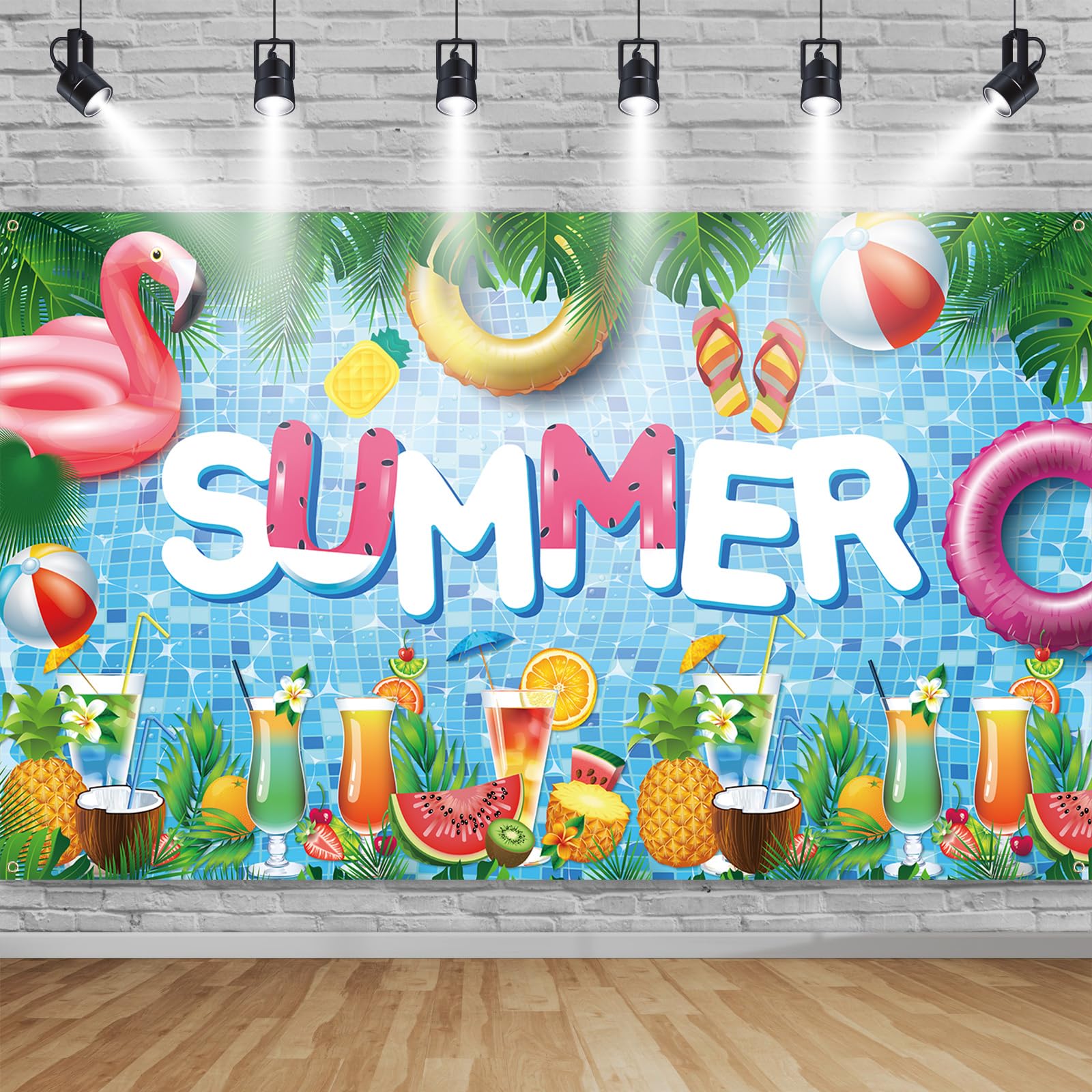 Tutuxma Summer Decorations Banner Pool Party Banner Backdrop Hawaiian ...