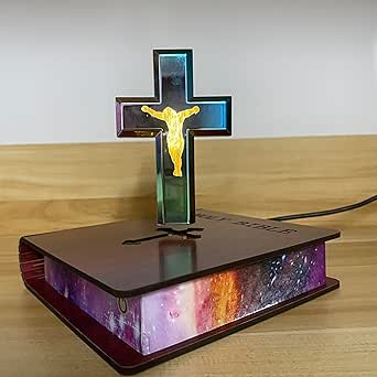 LUNARLIGHT Floating Cross Lamp Magnetic Levitating Suspension Cross LED ...