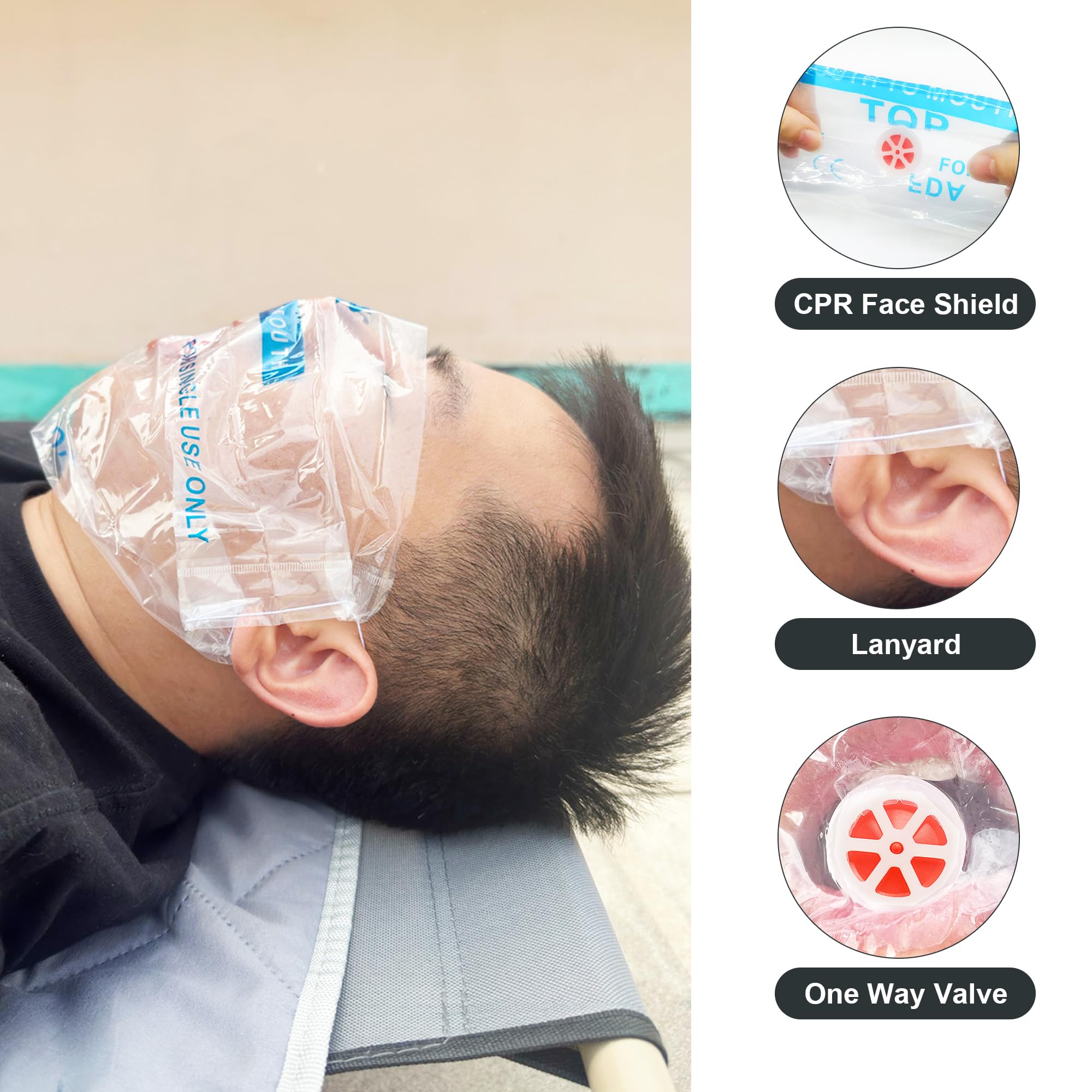 Snapklik.com : 100 Packs CPR Pocket Mask, Portable CPR Face Shield Keyring