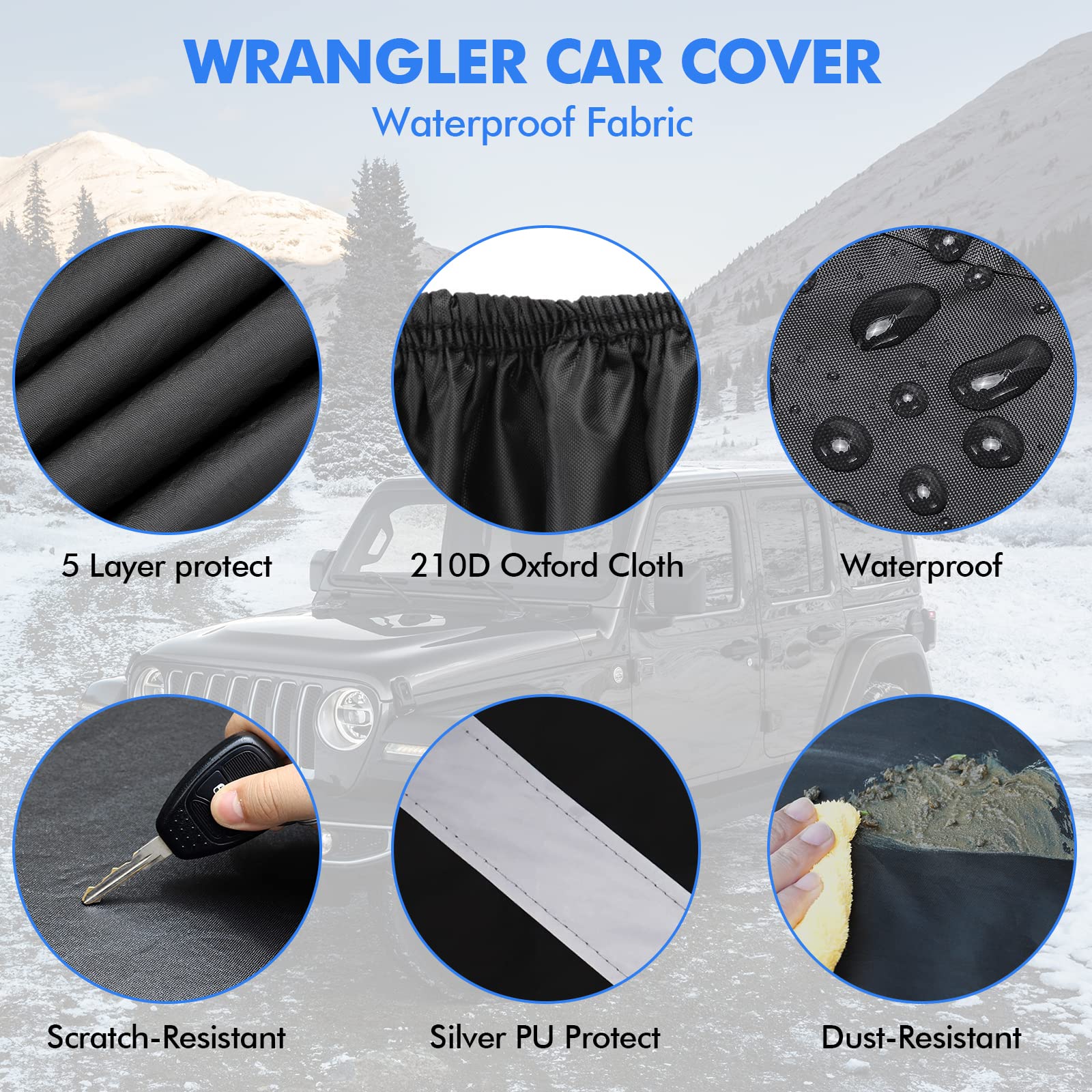 Snapklik.com : NEVERLAND Car Covers For Jeep Wrangler 4 Door Waterproof ...