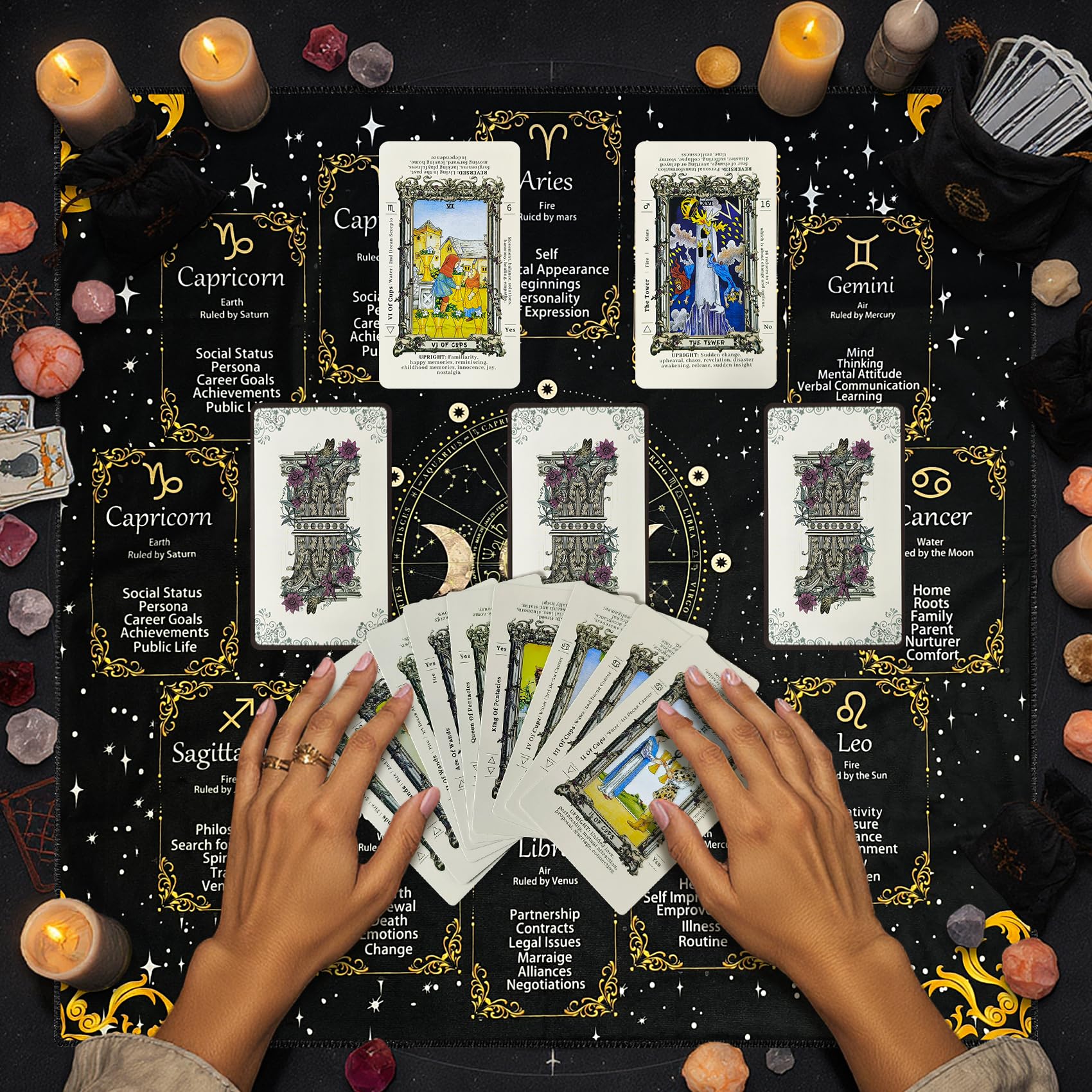 Snapklik.com : Altar Cloth Velvet Tarot Card Cloth Constellation Tarot ...