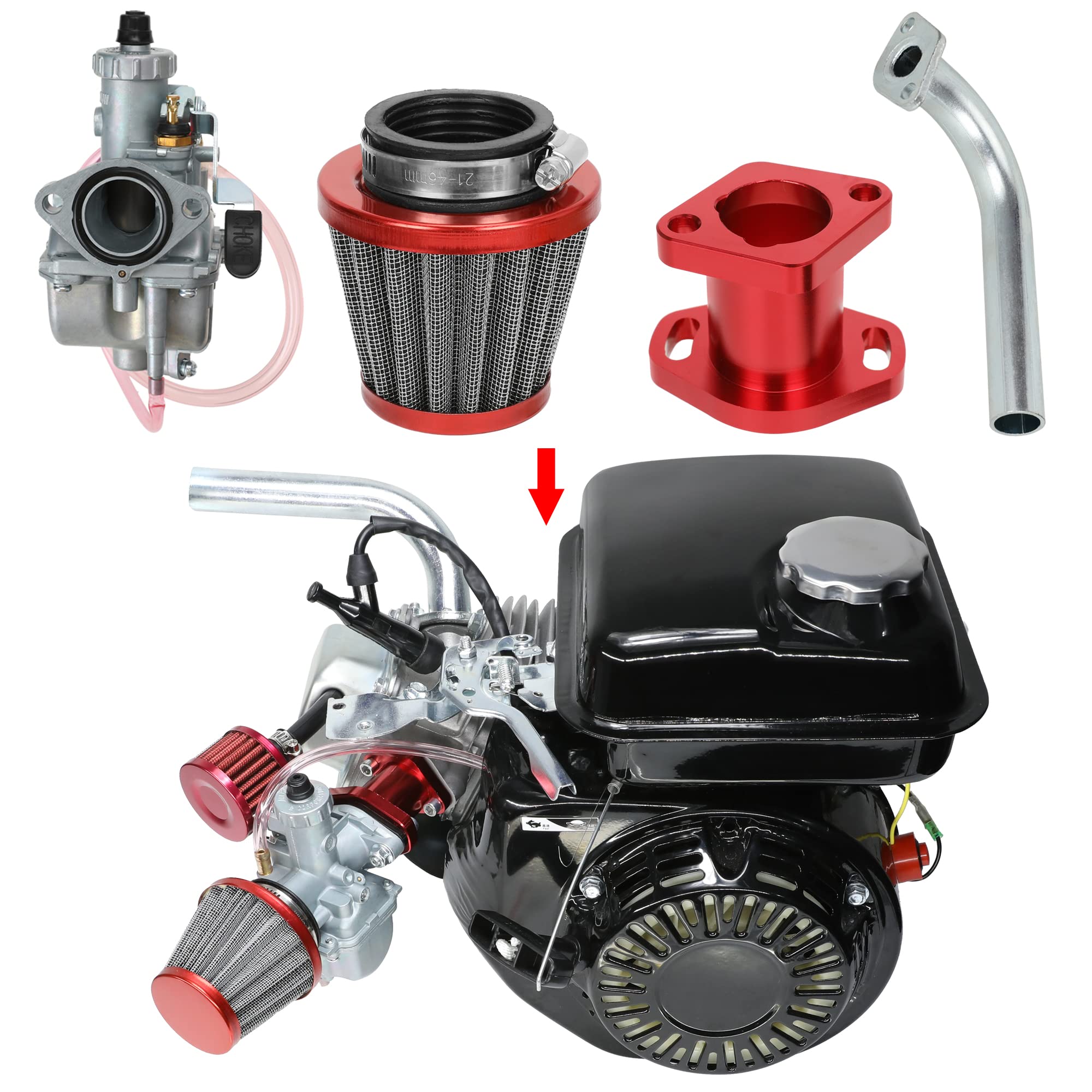 212cc Engine VM22 Carburetor With Inverted Intake Manifold Kit ...
