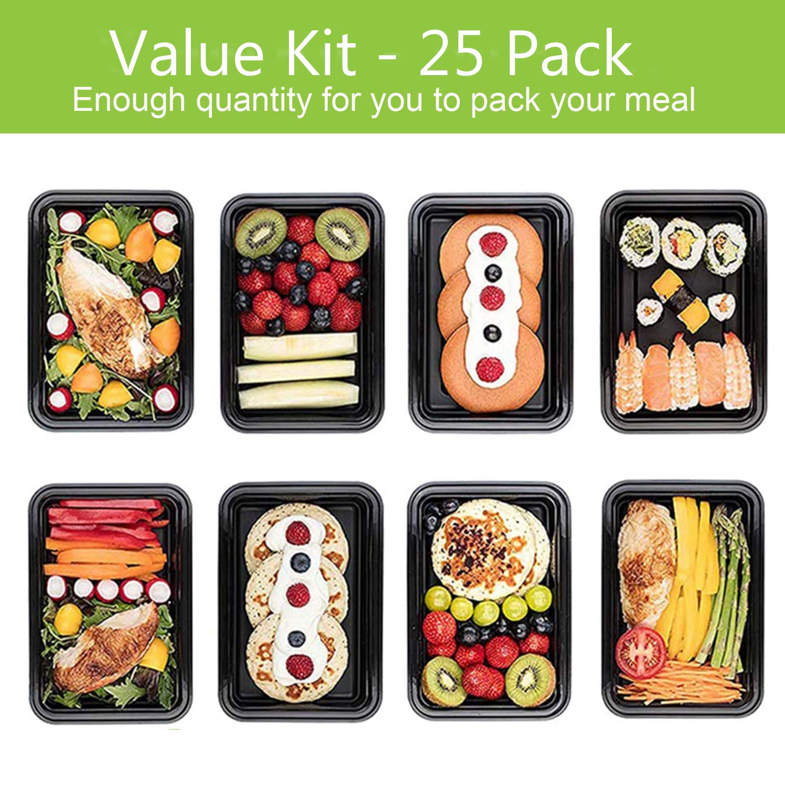 Snapklik.com : MORDEN MS 25 Pack Meal Prep Containers, Reusable To-Go ...