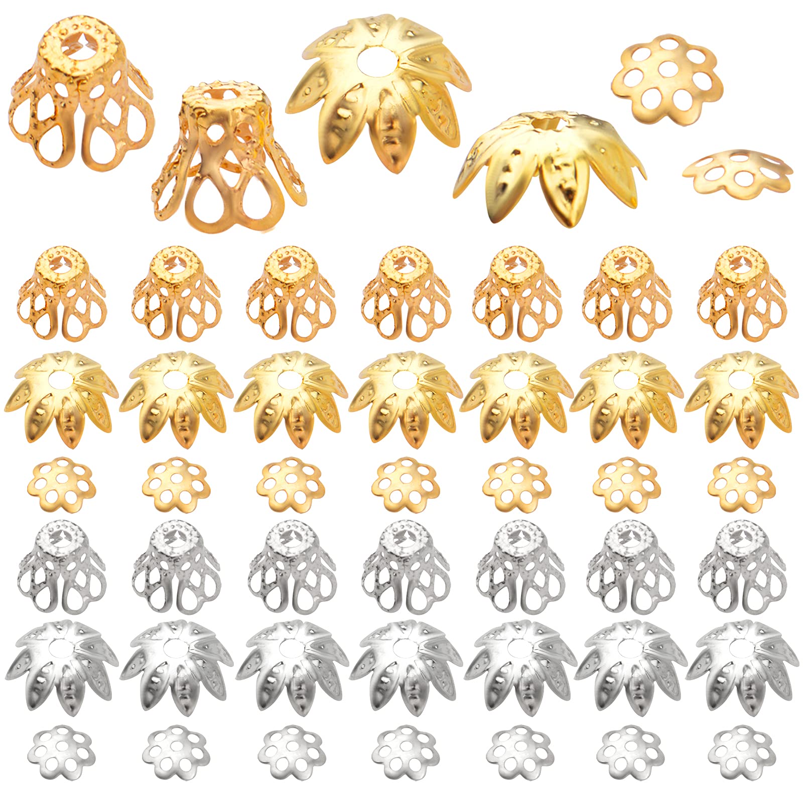 Amazon.com: 2400pcs Filigree Flower Beads Caps Metal Spacer Beads Caps ...