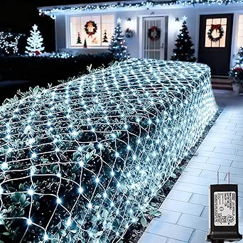 Lovelite 360 LED Net Lights, 21ft x 5ft Christmas Mesh Lights Clear ...