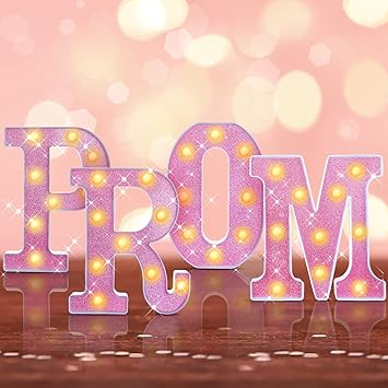 Amazon.com: Kathfly 4 Pcs LED Prom Letter Lights 3D Extra Large Prom ...