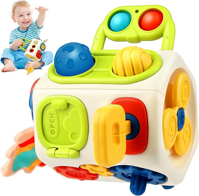 Amazon.com: Vanmor 10-in-1 Busy Cube for 18+ Months Toddlers - 8-Sided ...