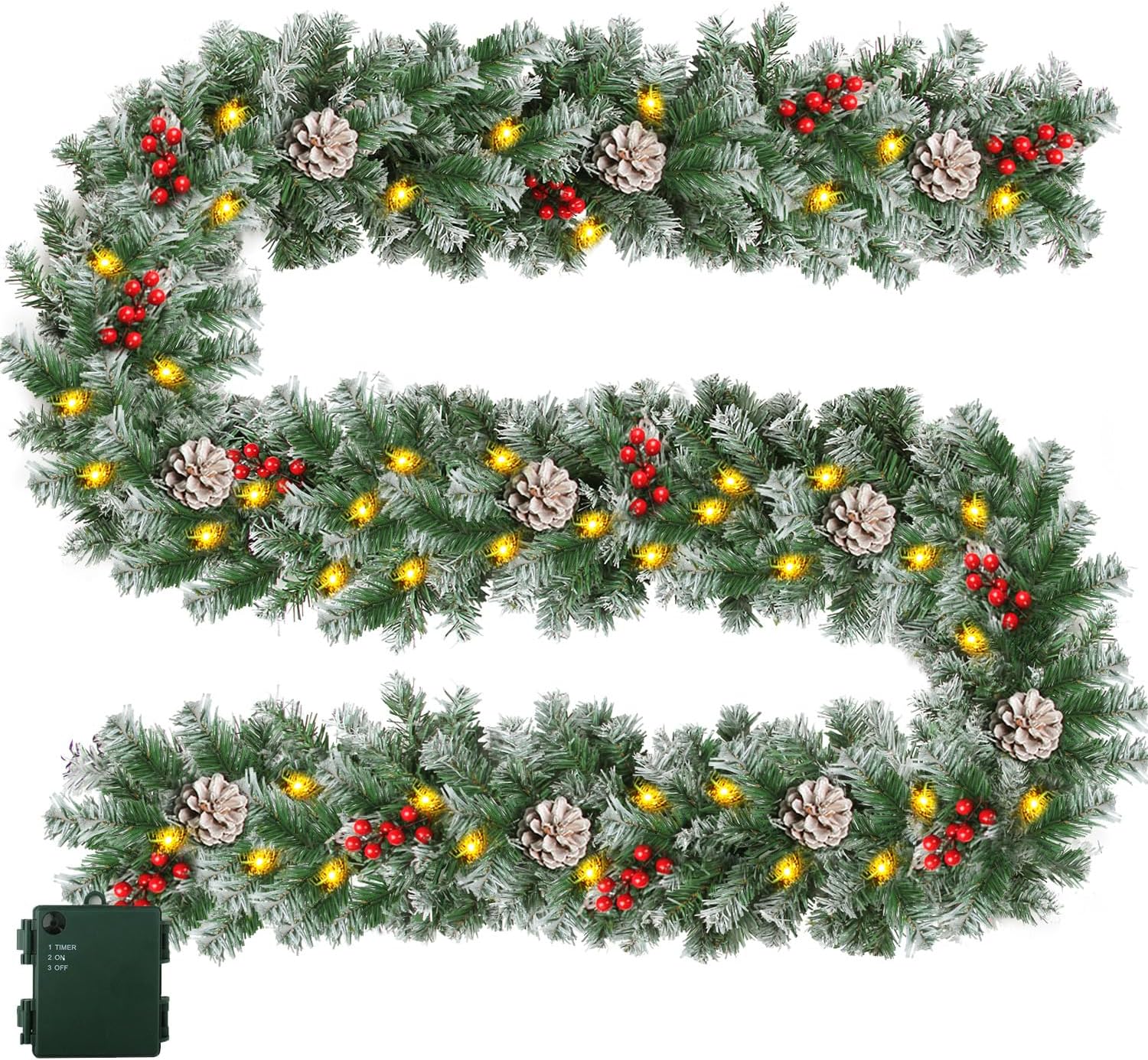 Amazon.com: Christmas Garland with Lights - Lighted Xmas Garlands with ...