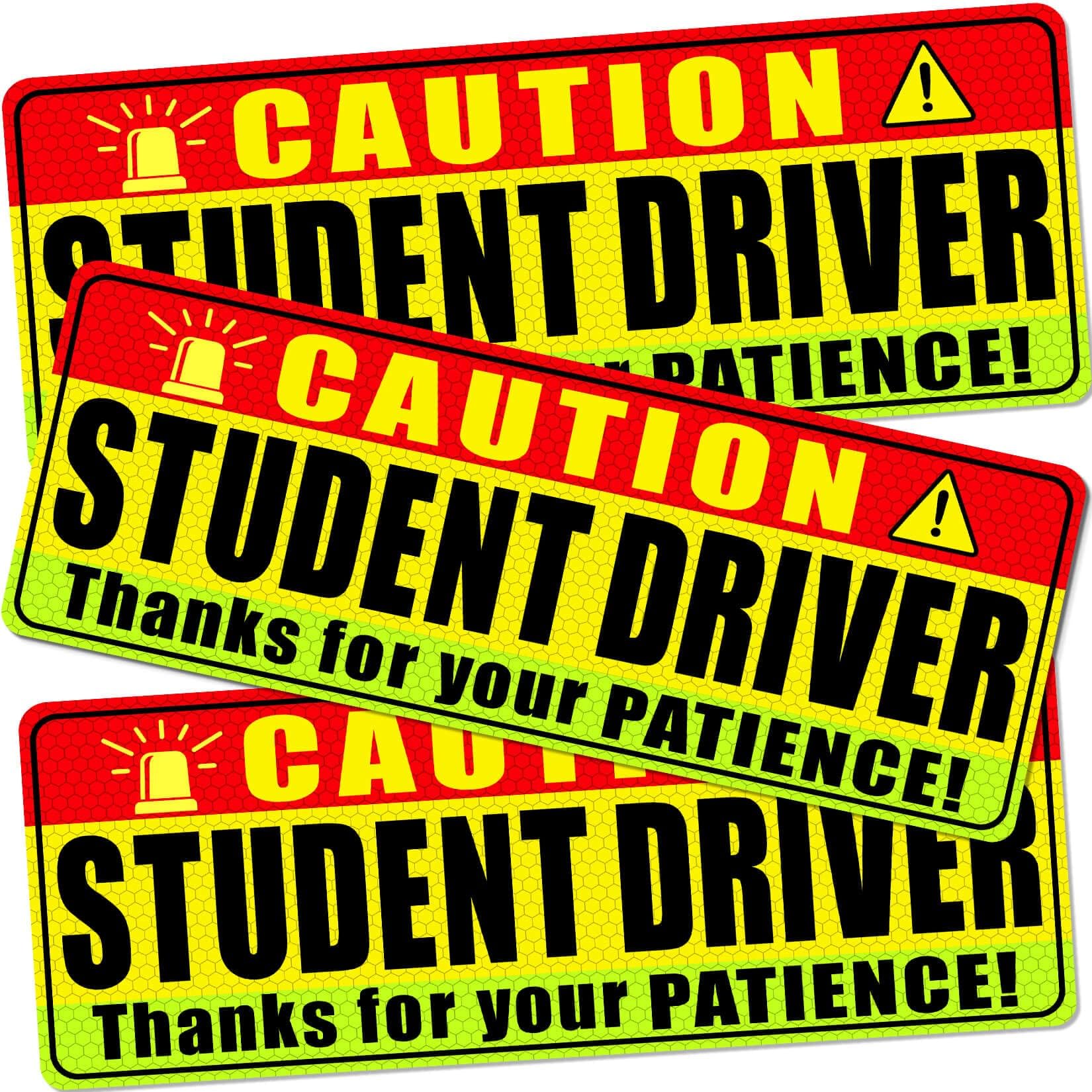 Amazon.com: Sukh 3 Pcs student driver Car Magnet - New driver magnet ...