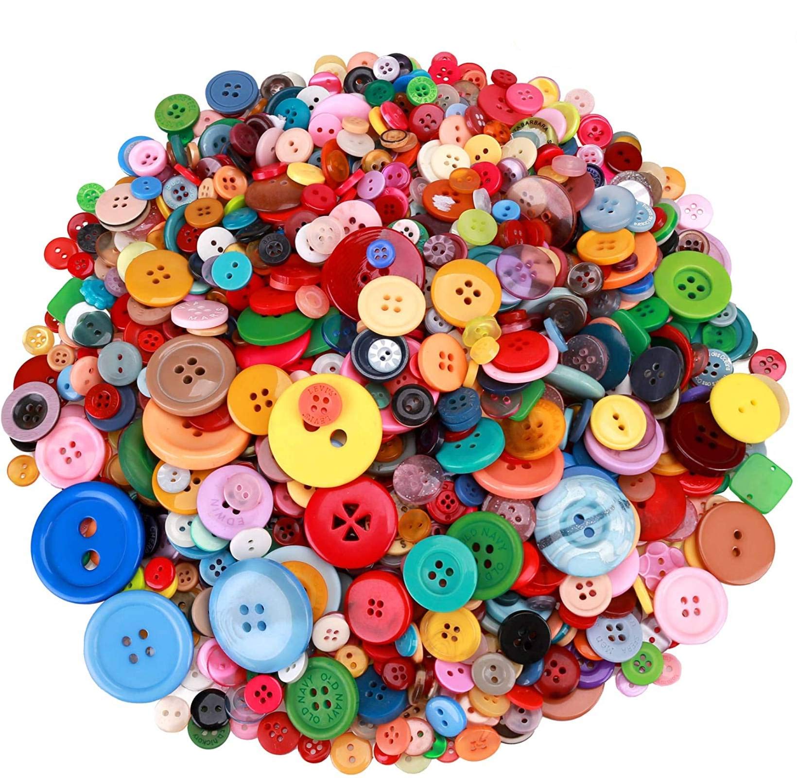 Amazon.com: Greentime 1500 pcs Round Resin Buttons Mixed Color Assorted ...