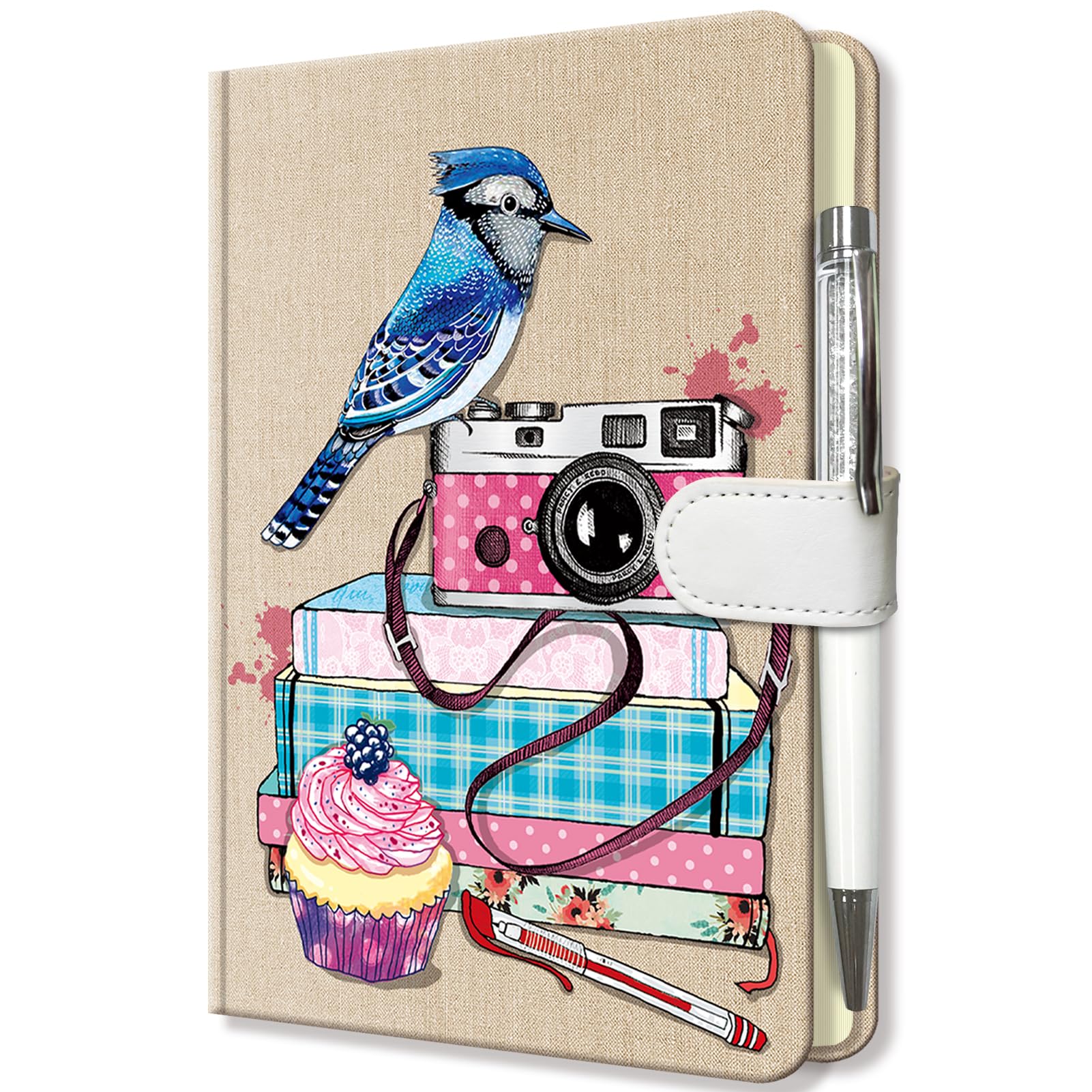 Blue Jay Journal for Girls with Pen, 7.5x5.3" Hardcover Journals for ...