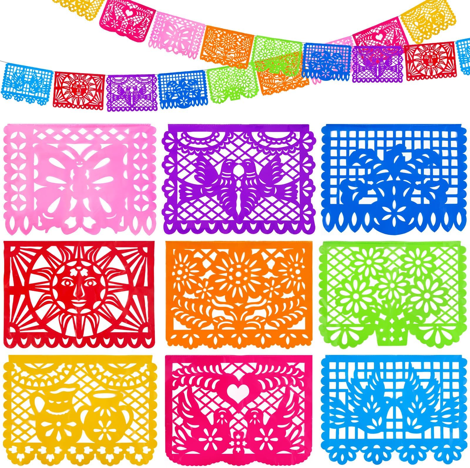 Amazon.com: Kinlop Mexican Party Banners Papel Picado Banner Mexican ...