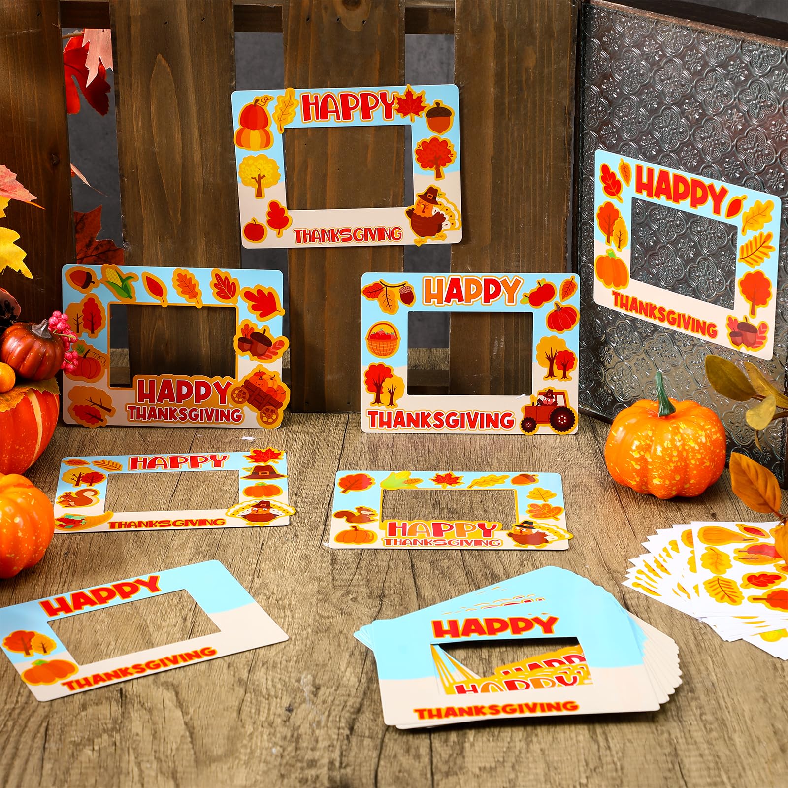 Snapklik.com : 24 Sets Happy Thanksgiving Magnet Picture Frames Crafts ...