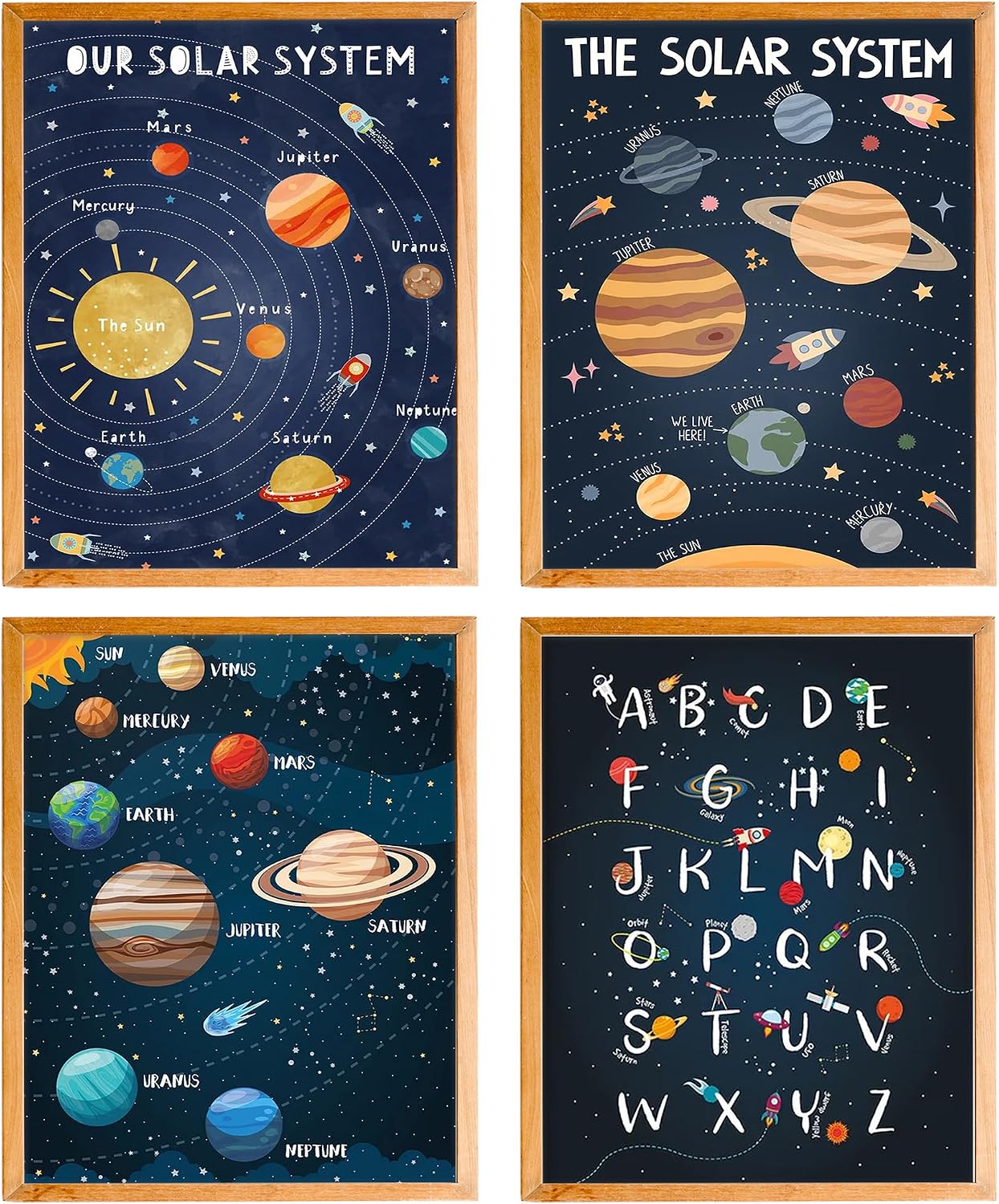 Amazon.com: BearCake Space Nursery Decor, Solar System Outer Space ...