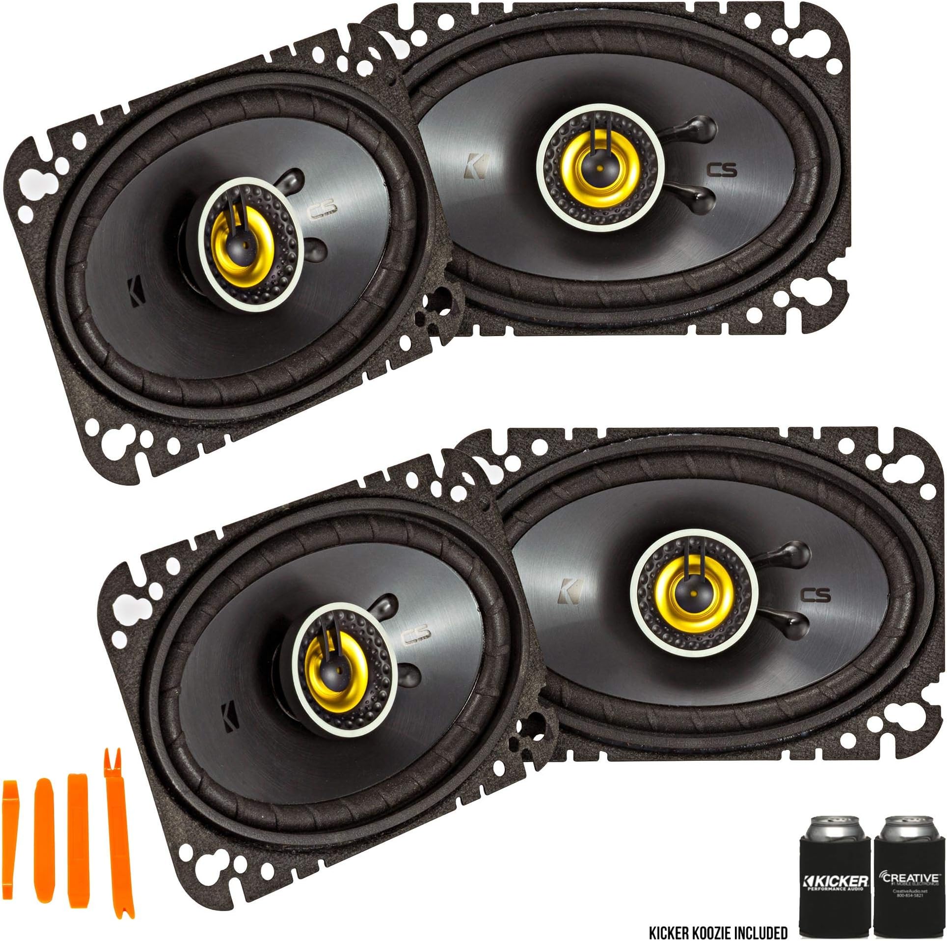 Amazon.com: KICKER CSC 4x6-INCH (100x160mm) COAXIAL Speakers, 4-OHM ...