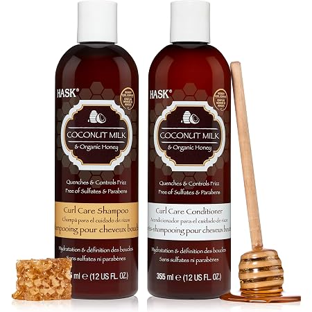 Amazon.com : HASK COCONUT MILK + HONEY Hydrating Shampoo + Conditioner ...