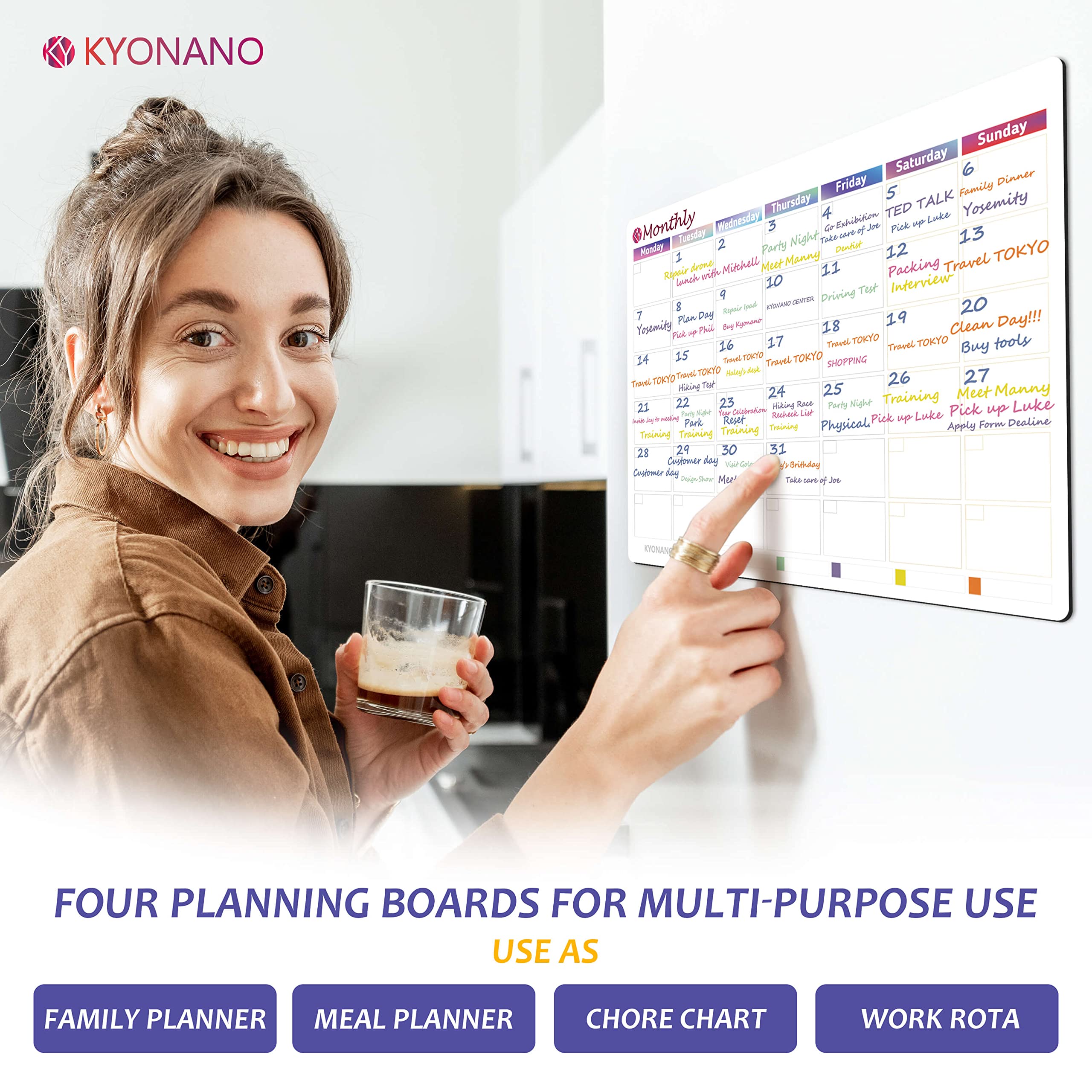 New! Magnetic Weekly Planner 4 Pack, KYONANO Family Planner, Magnetic ...