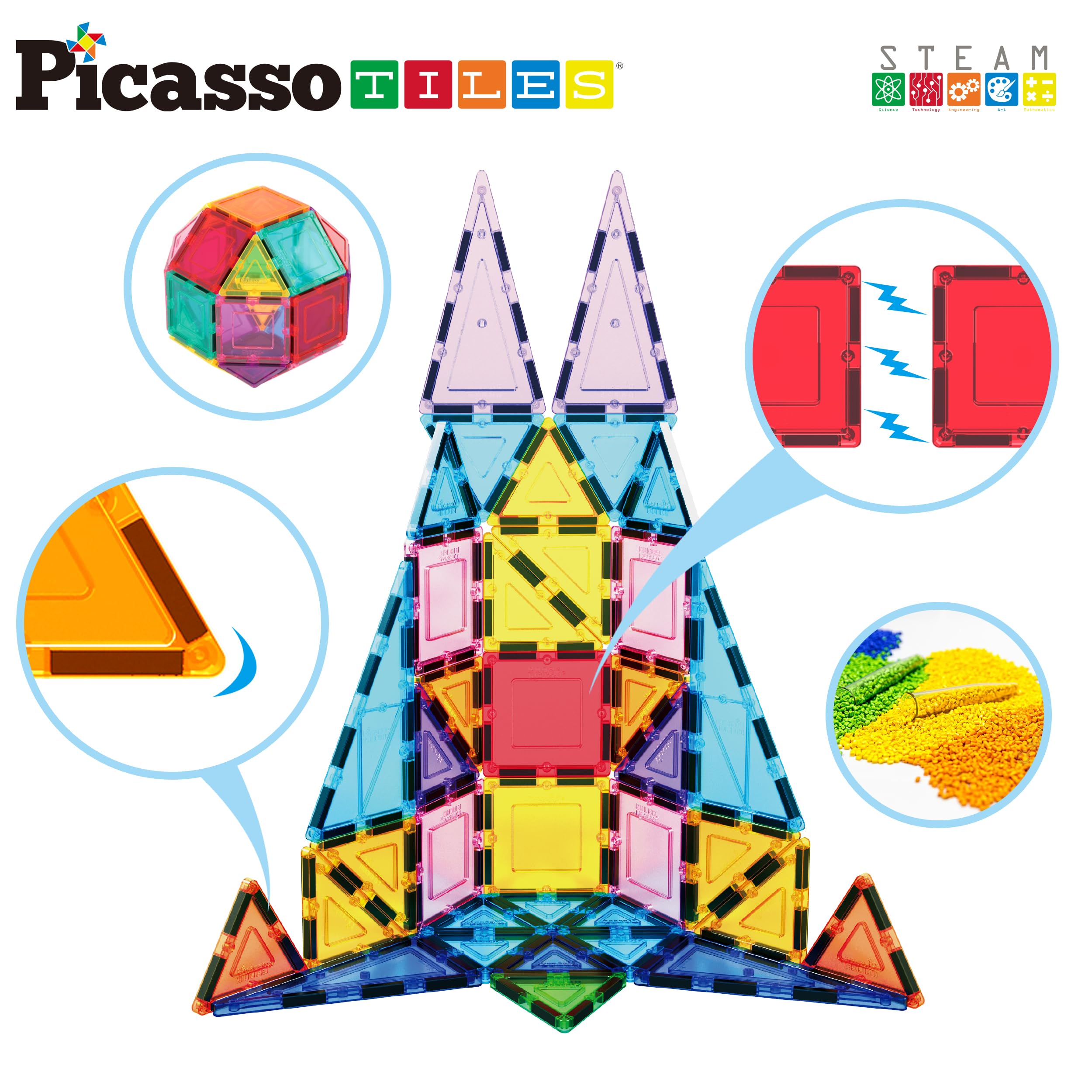 Snapklik.com : Magnet Tile Building Block Set Magnetic Construction ...
