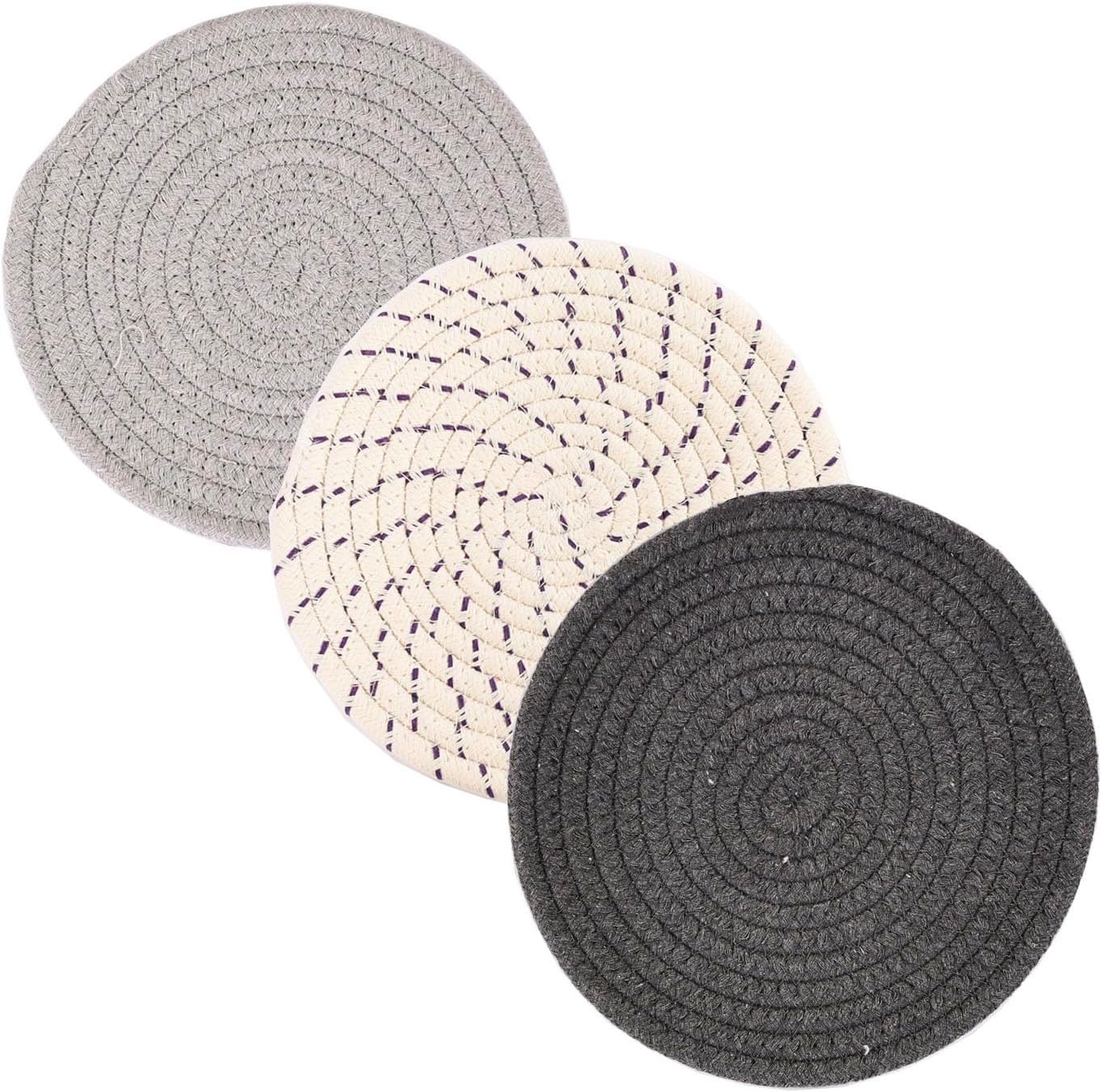 Amazon.com: 100% Cotton Thread Weave Potholders and Trivets - Stylish ...