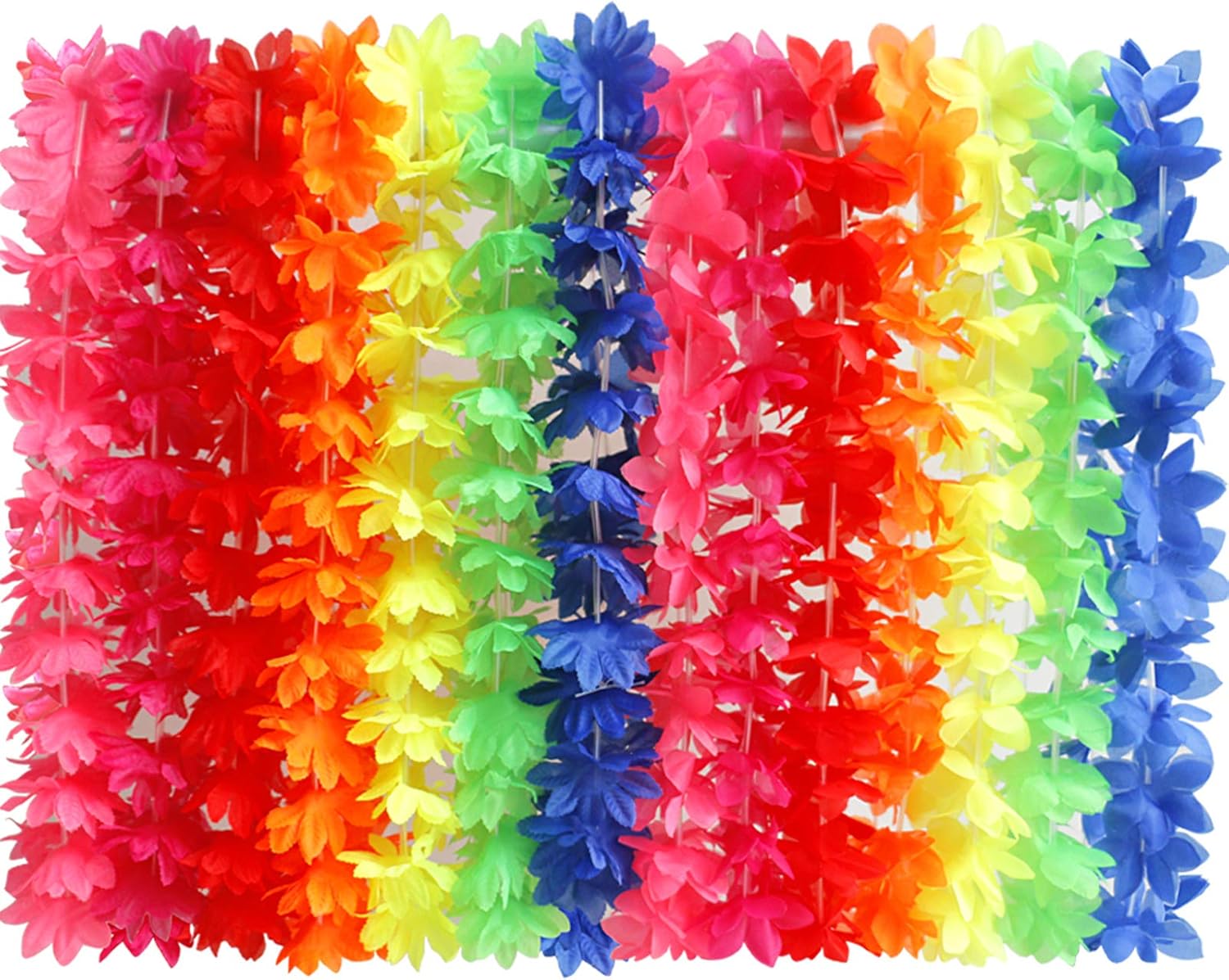 Myamy 50 unidades tropicales Luau Leis Flower Lei favores de fiesta ...