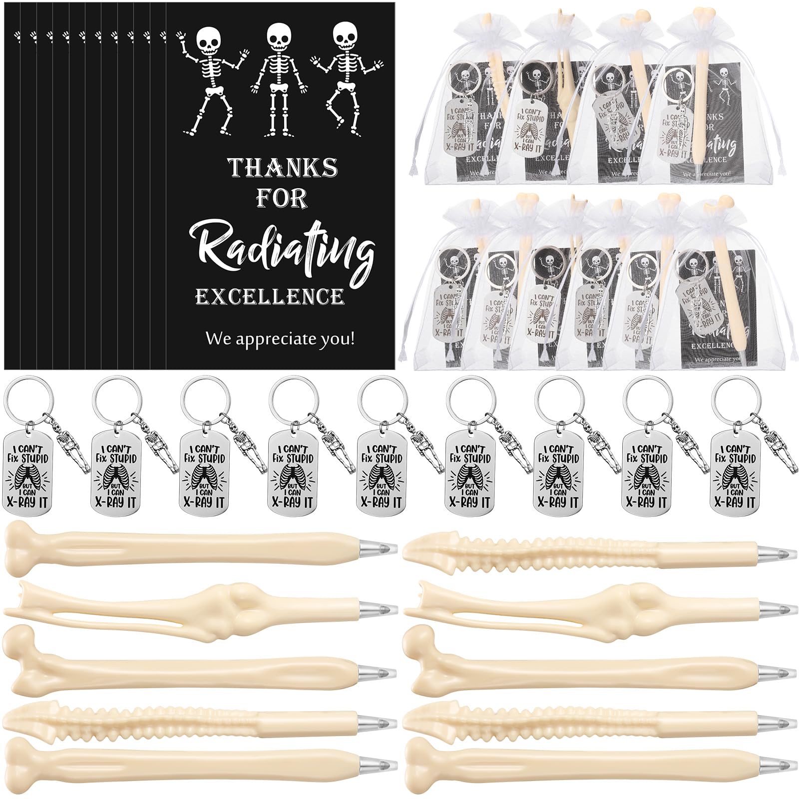 Amazon.com : Sayglossy 10 Set Radiology Tech Gifts Funny Bone Pens 4 ...