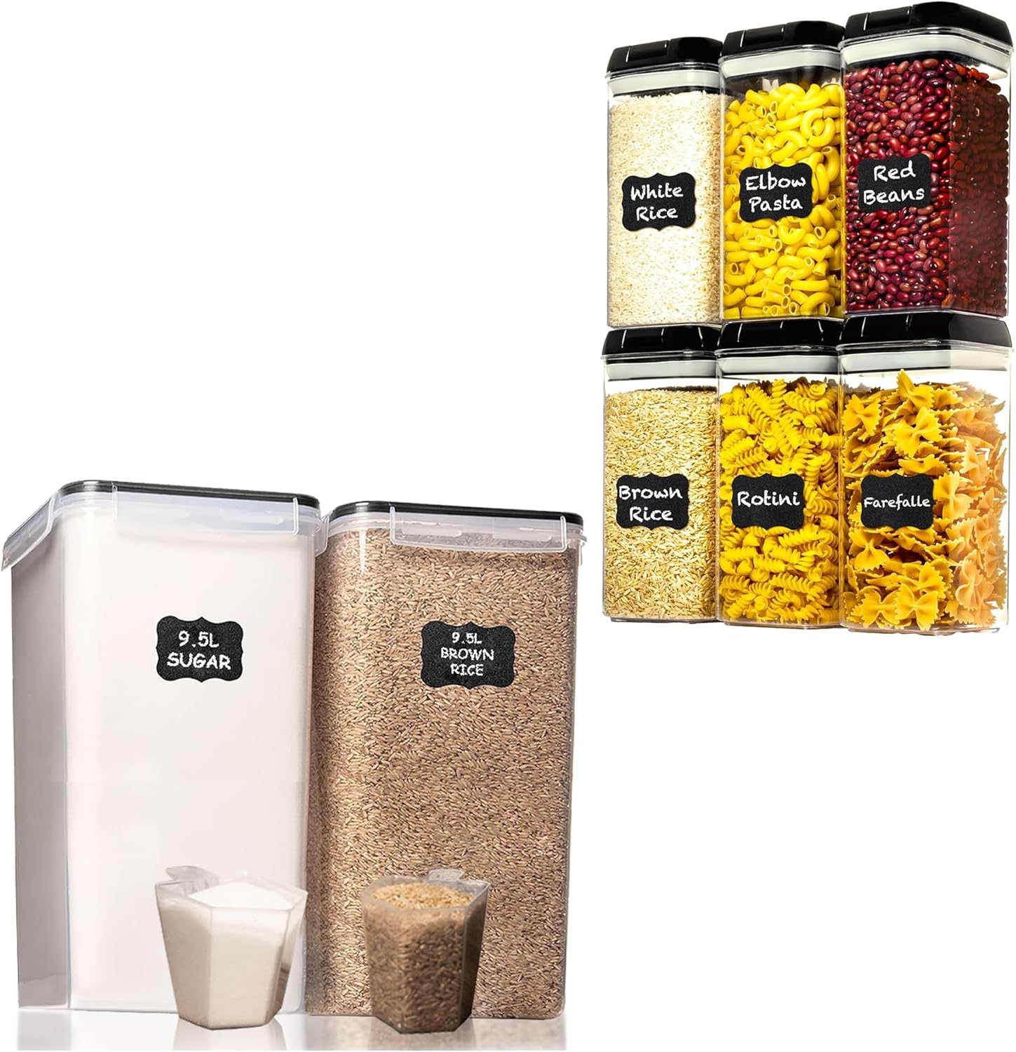 Amazon.com: Shazo 2 PC (9.5L | 321 Oz) Extra Large Food Storage ...