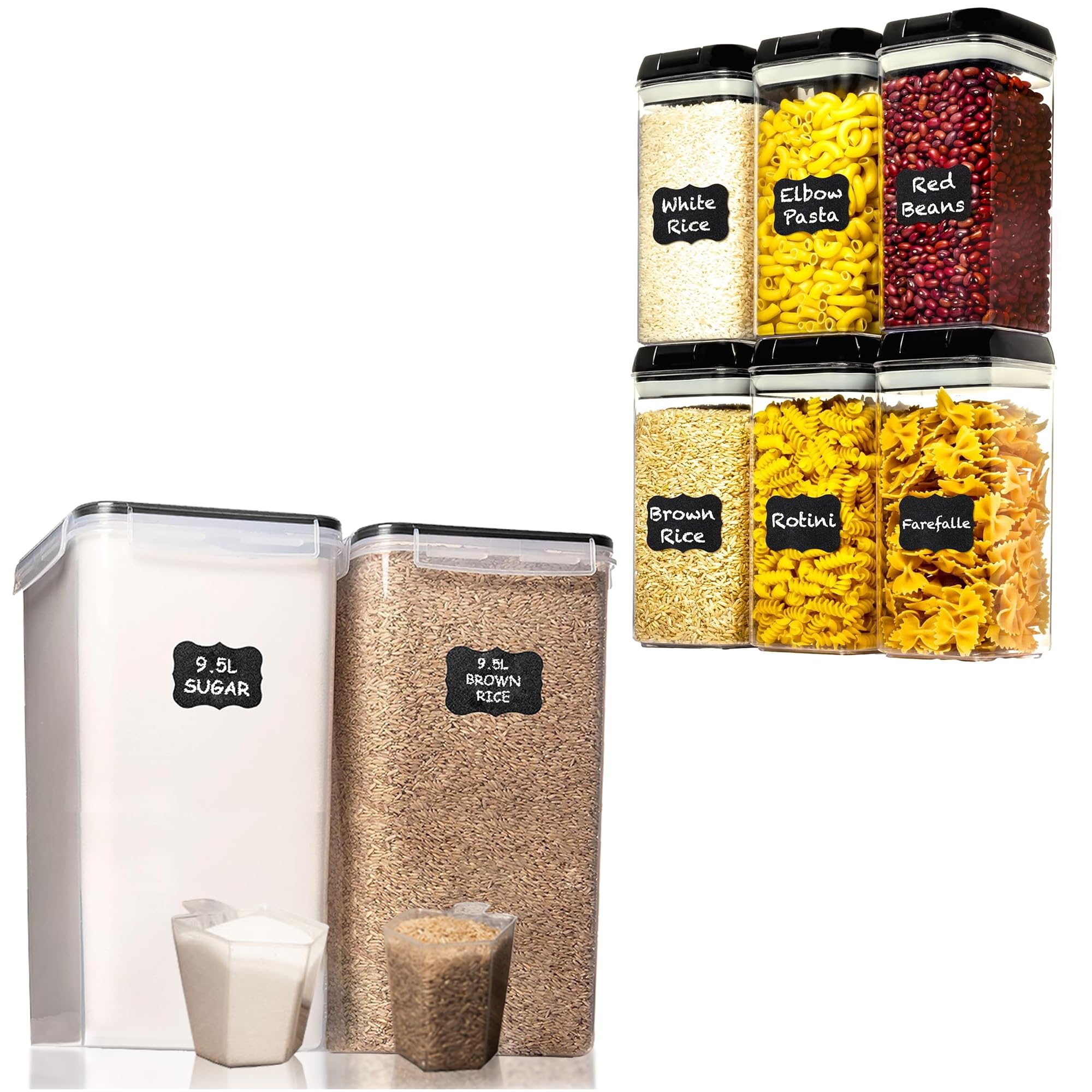 Amazon.com: Shazo 2 PC (9.5L | 321 Oz) Extra Large Food Storage ...
