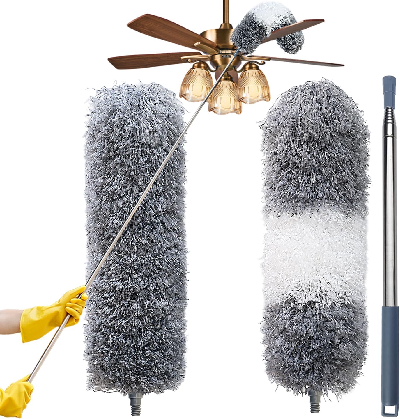 Amazon.com: 2 pcs Microfiber Feather Duster, Bendable and Washable ...