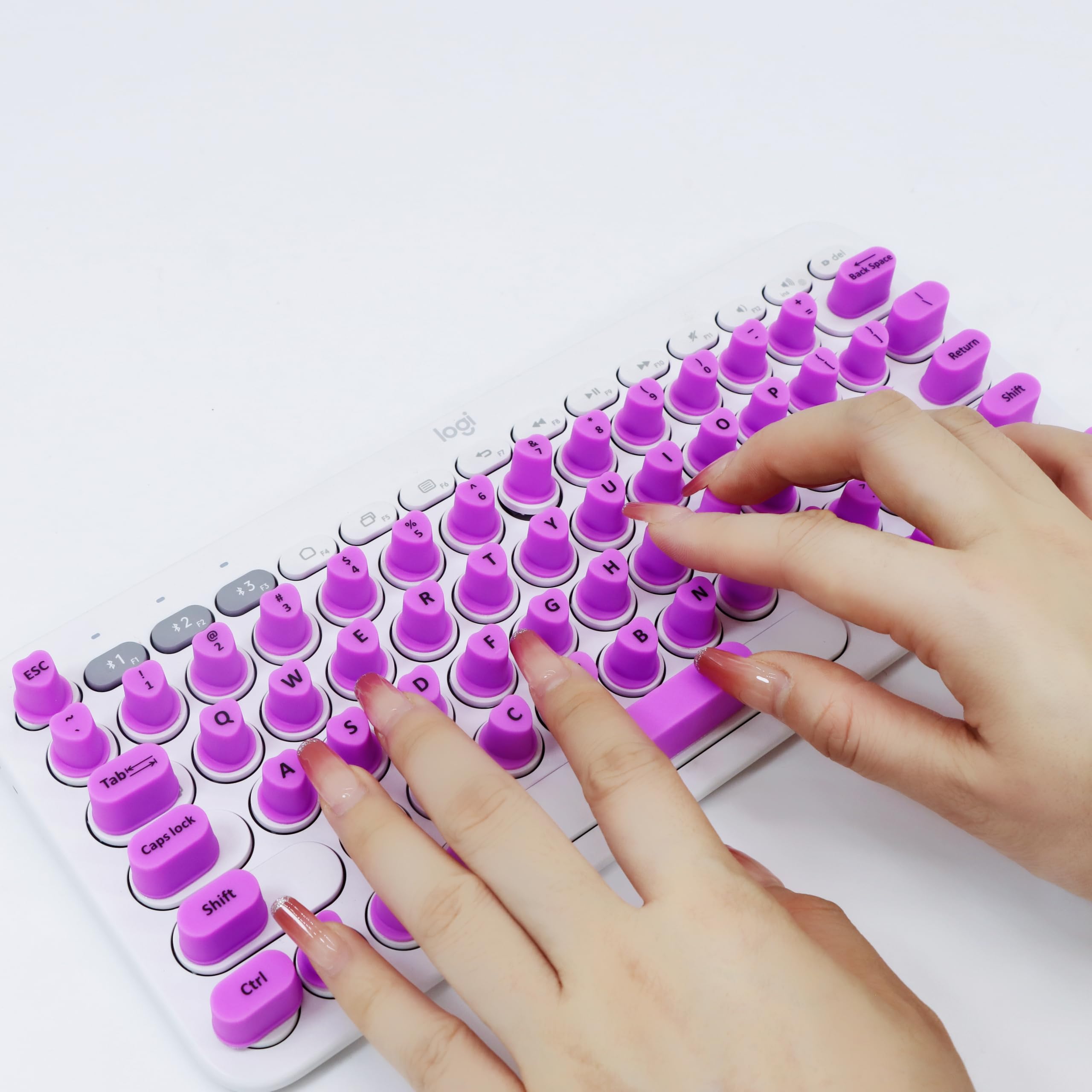 Key Covers Caps Raised Keyboard Stickers For Long Nails - Silicone ...