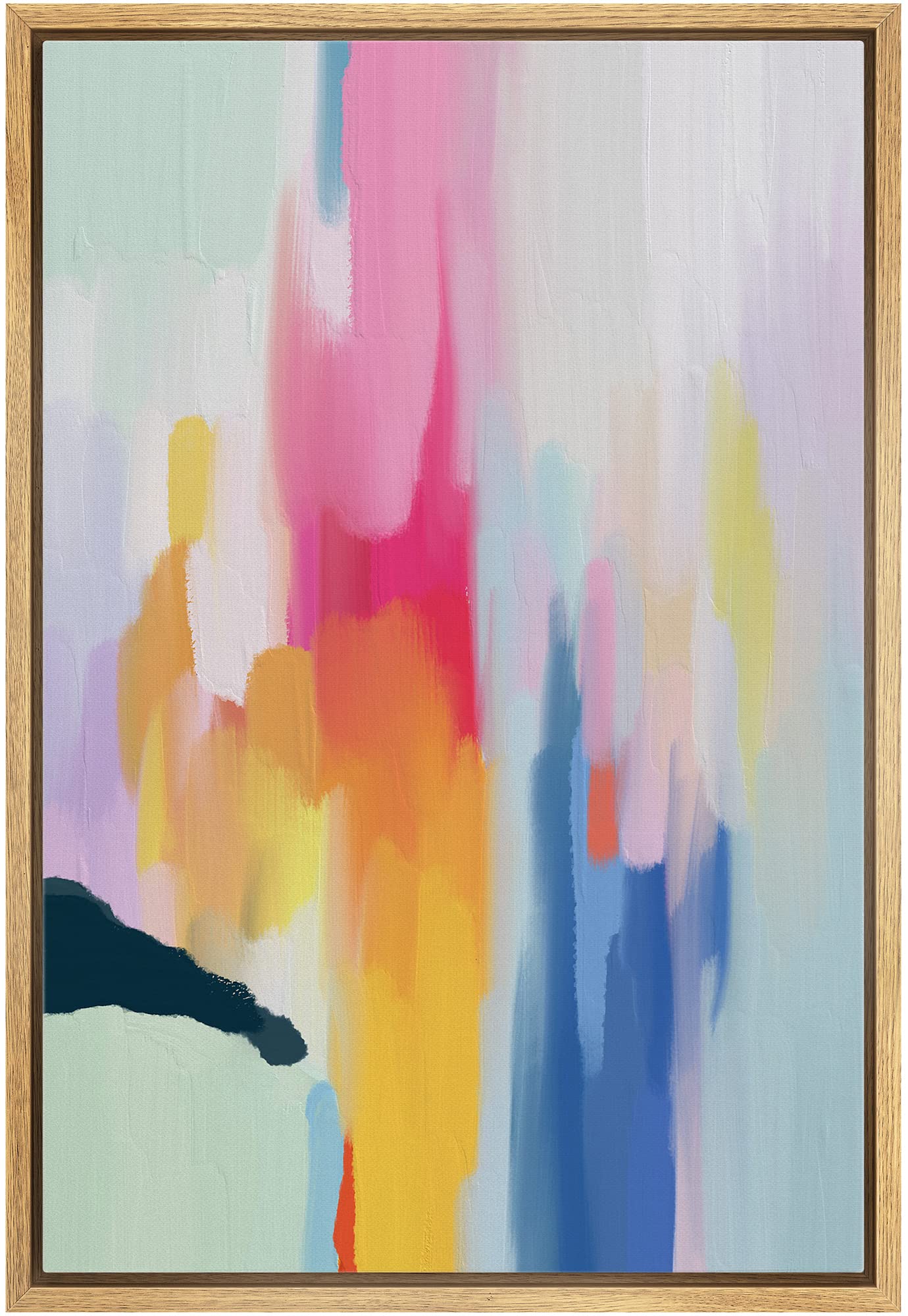 Amazon.com: MUDECOR Framed Canvas Print Wall Art Watercolor Pastel ...