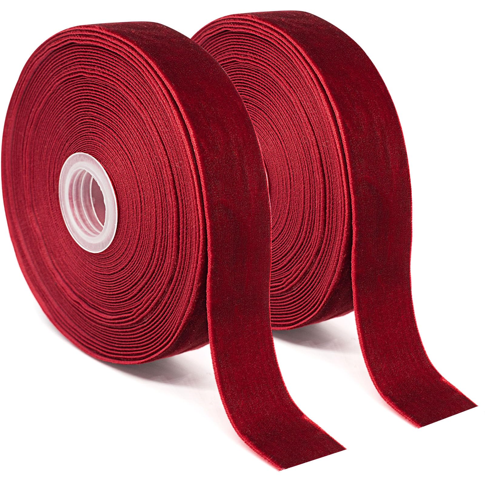 Amazon.com: Swedin Burgundy/Maroon Velvet Ribbon, 1” × 20Yards (2 Rolls ...