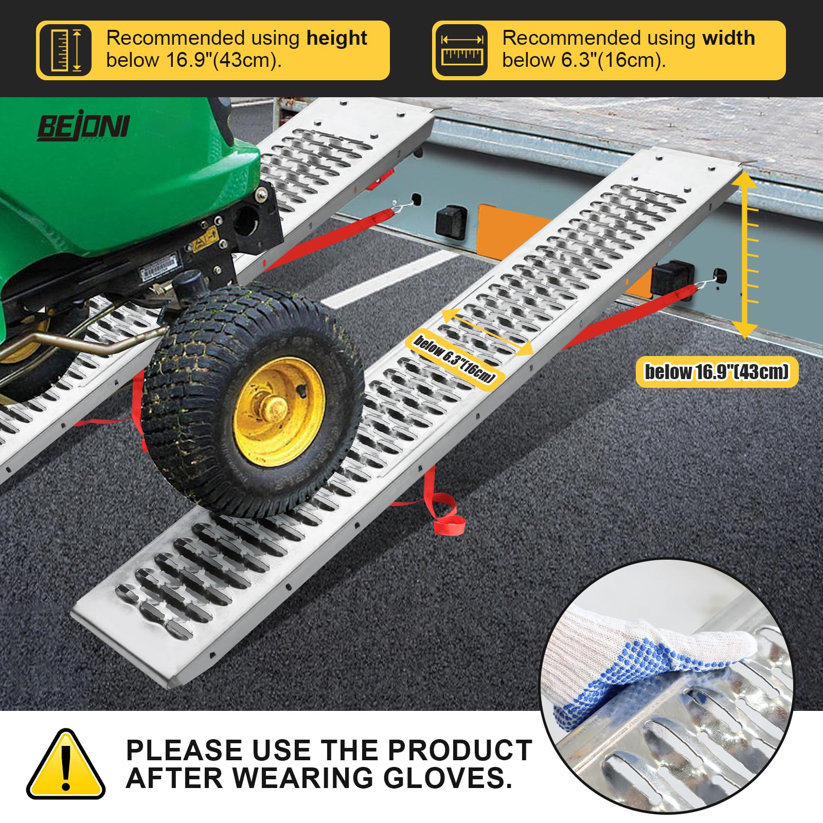 Snapklik.com : 59" Steel Loading Ramps, 880Lbs Capacity Per Pair, ATV ...