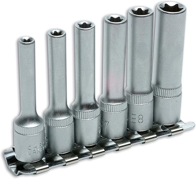 Laser 3225 Deep Star Socket Set 1/4"D 6pc : Amazon.co.uk: DIY & Tools