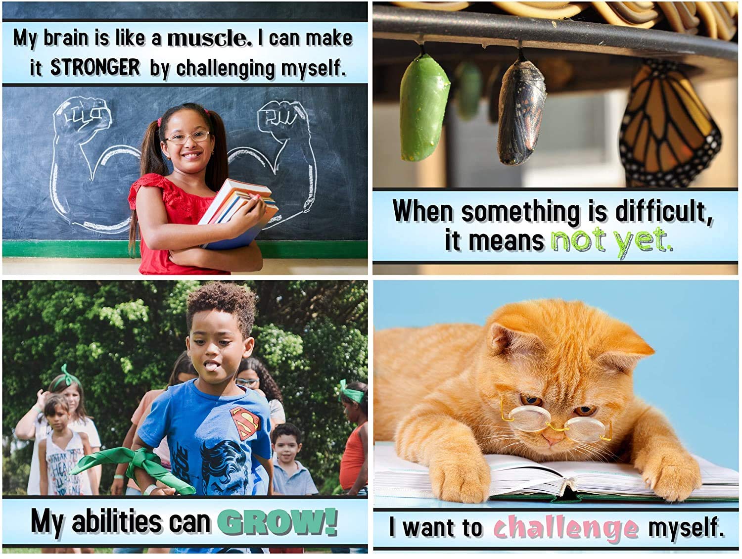 Buy Courageous America Growth Mindset s for Classroom, Home or Office ...