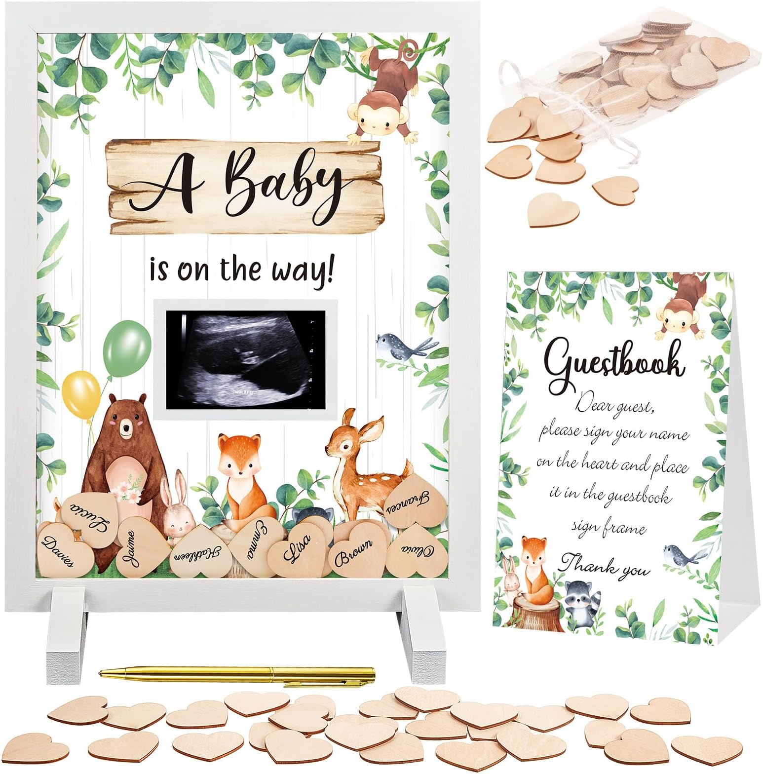 Amazon.com: WINKINE Baby Shower Guest Book Alternatives Baby Shower ...