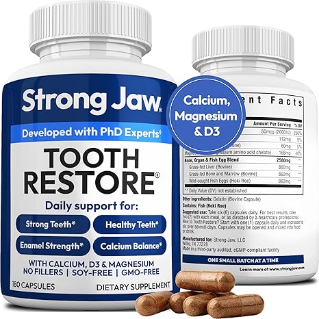 Amazon.com: Strong Jaw Tooth Restore for Adults with Remineralizing Gum ...