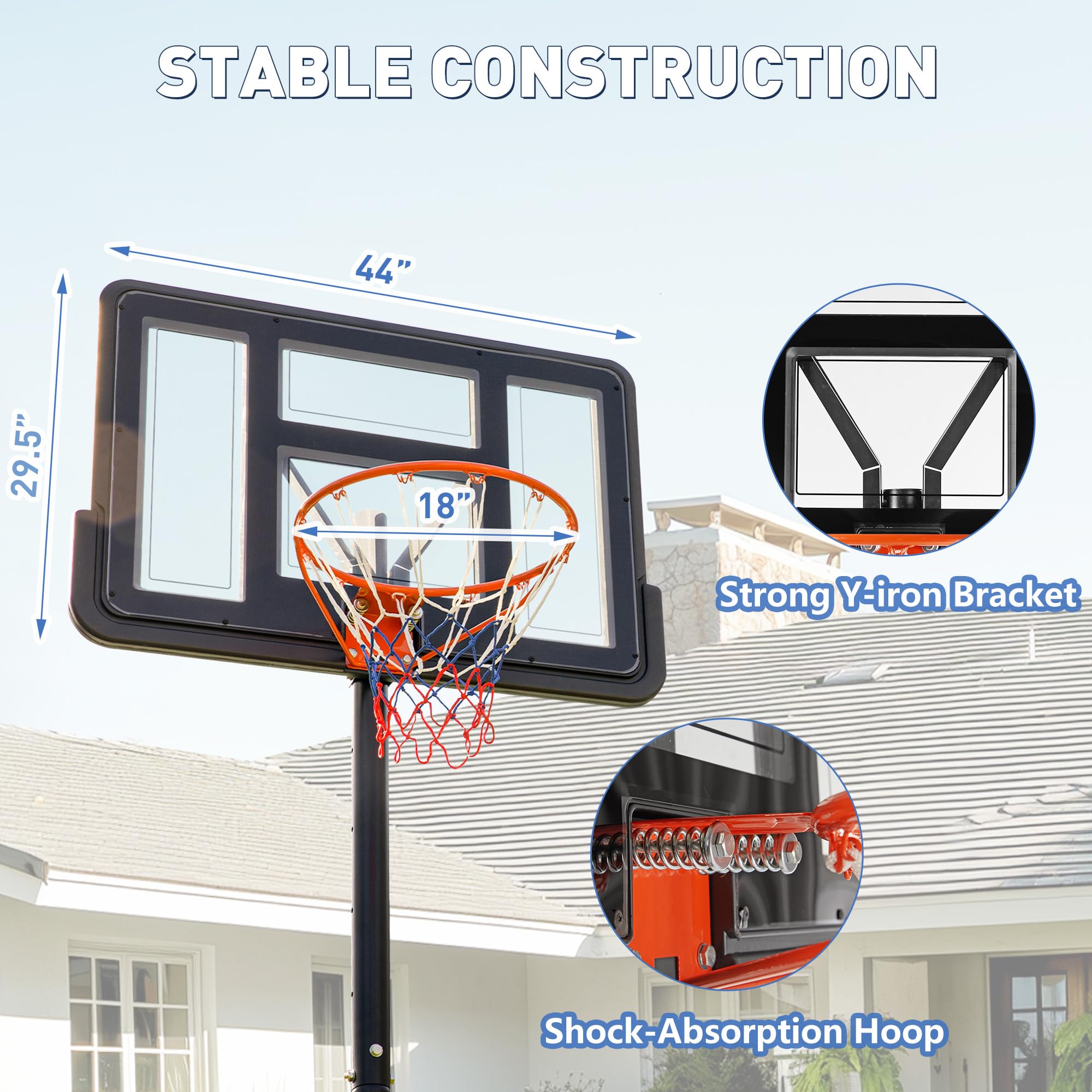 Snapklik.com : DUMOS Portable Basketball Hoop Outdoor - Adjustable ...