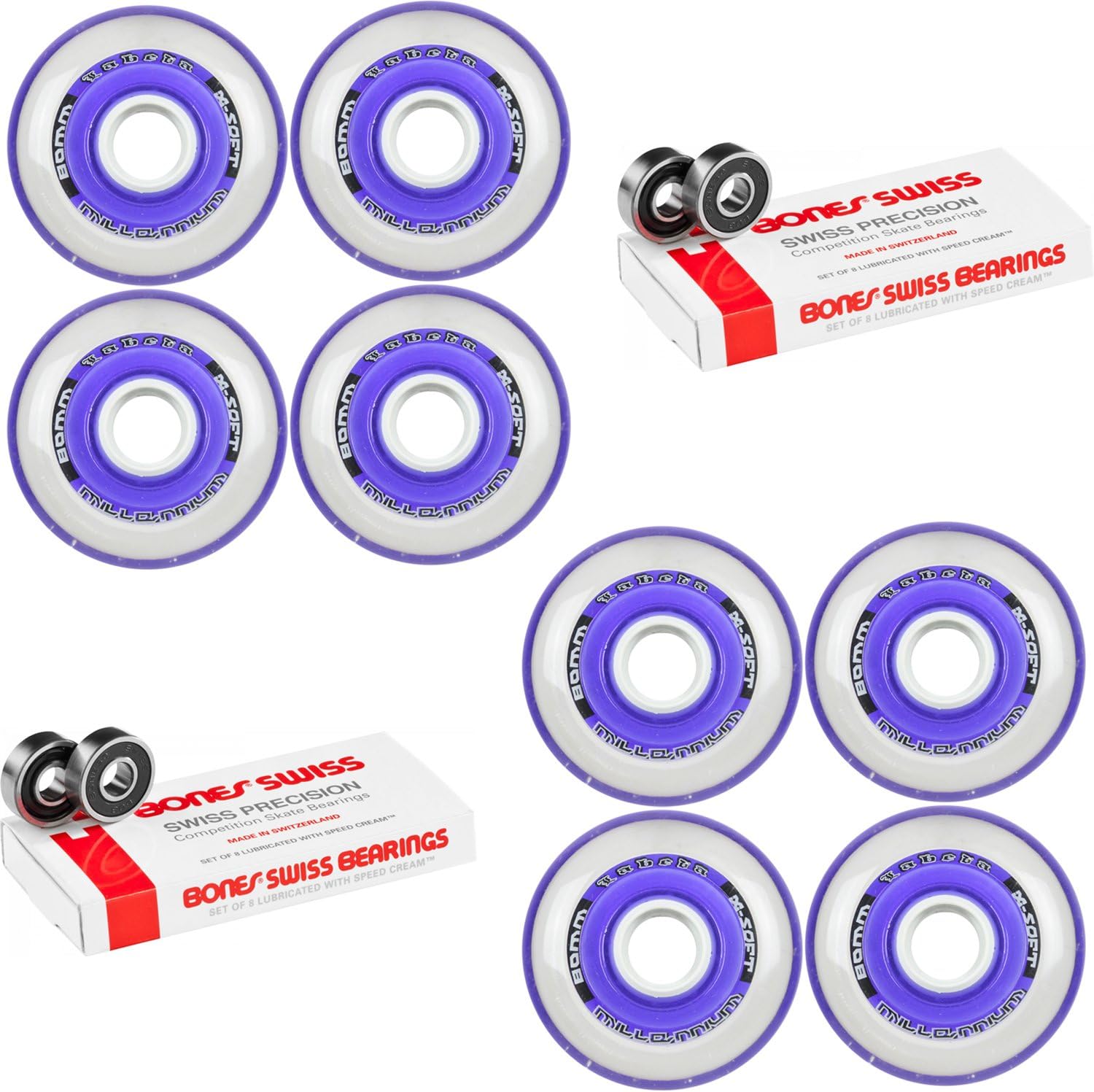 Amazon.com : Labeda Millennium Gripper Purple Hockey Inline Wheels 80mm ...
