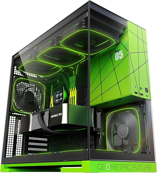 Geometric Future M5 Tempered Glass Mid Tower, E-ATX/ATX Gaming Case, 1 ...