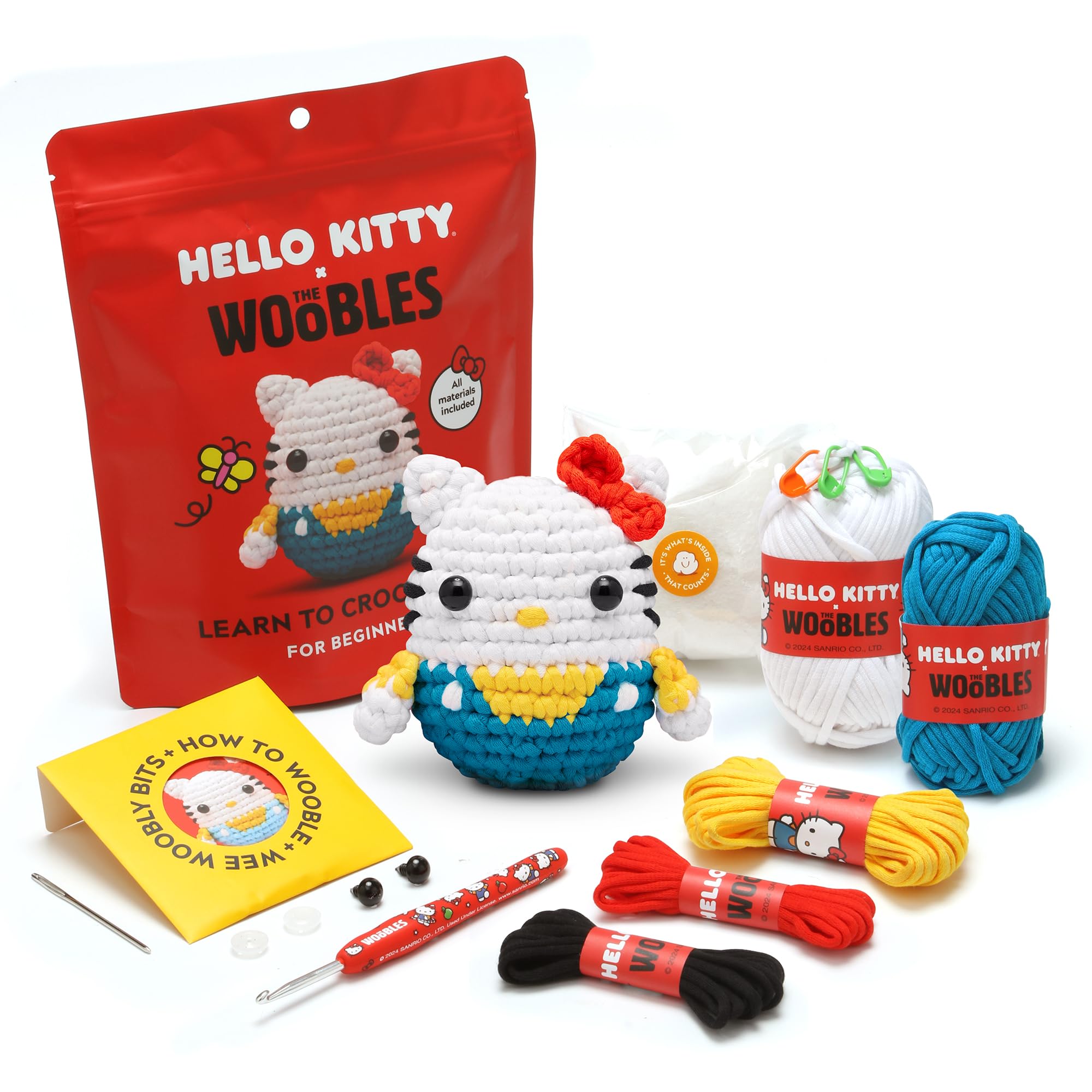 The Woobleshello Kitty Crochet Kit Beginners Wooble Crochet Animal Kit ...