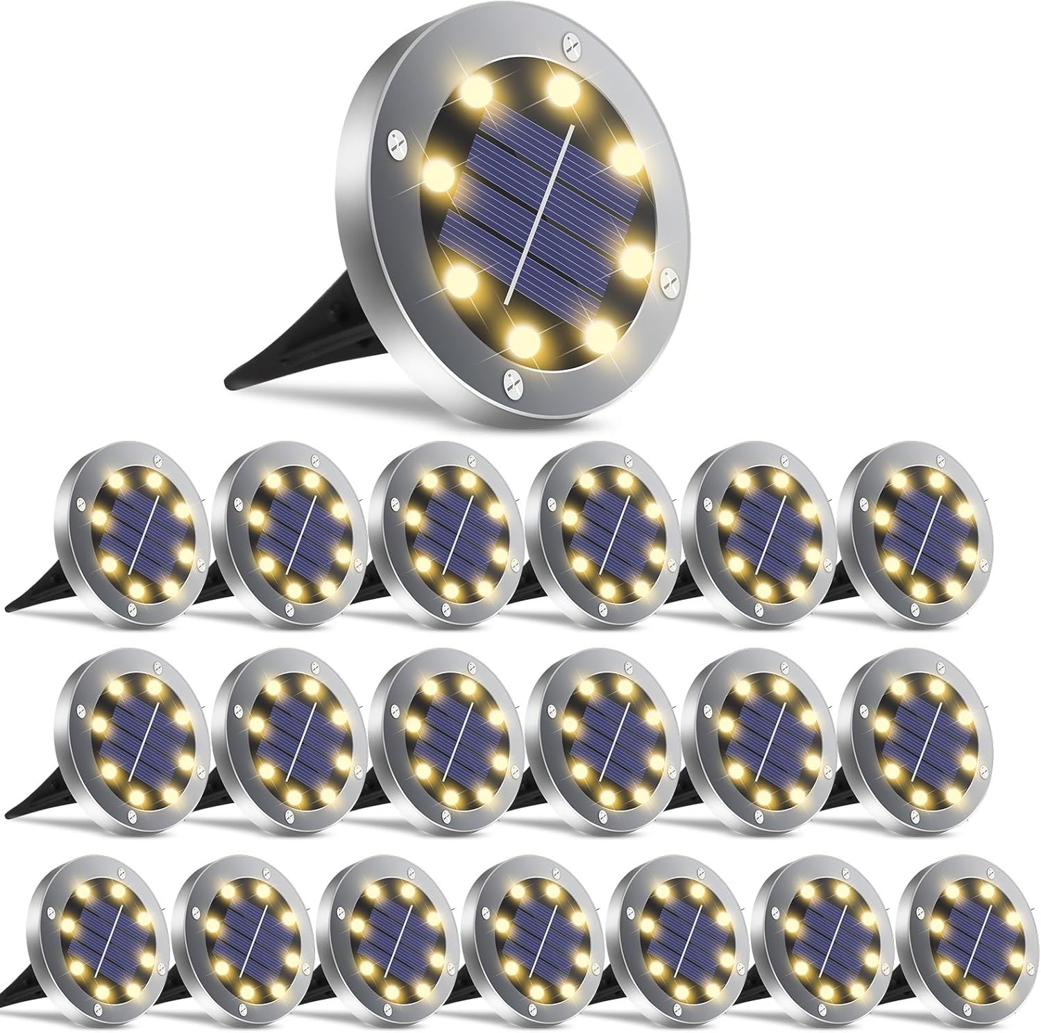 OULONGER Solar Ground Lights 20Pack, Garden Solar Lights Outdoor ...