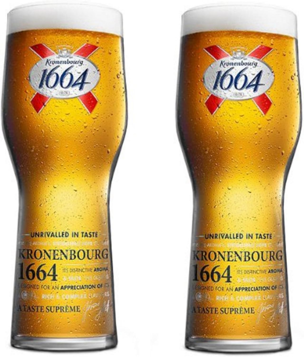 Kronenbourg 1664 Pint Glasses CE Marked 568 millilitre/20 ounce (Set of ...