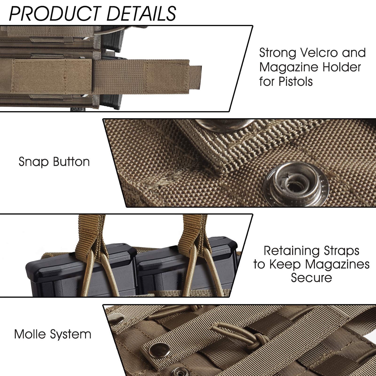 Snapklik.com : Tactical Molle Mag Pouch, Open-Top Molle Double/Triple ...
