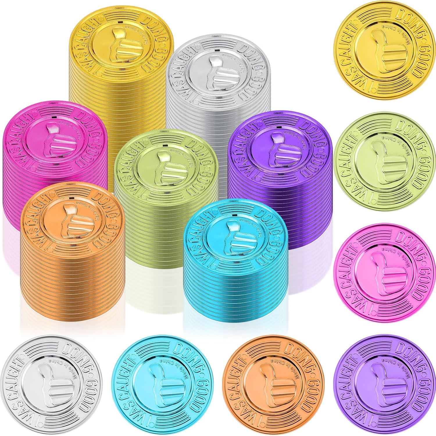 Buy NALACAL Colorful Coin, 100 Pieces Caught being Good Coins, Kids ...
