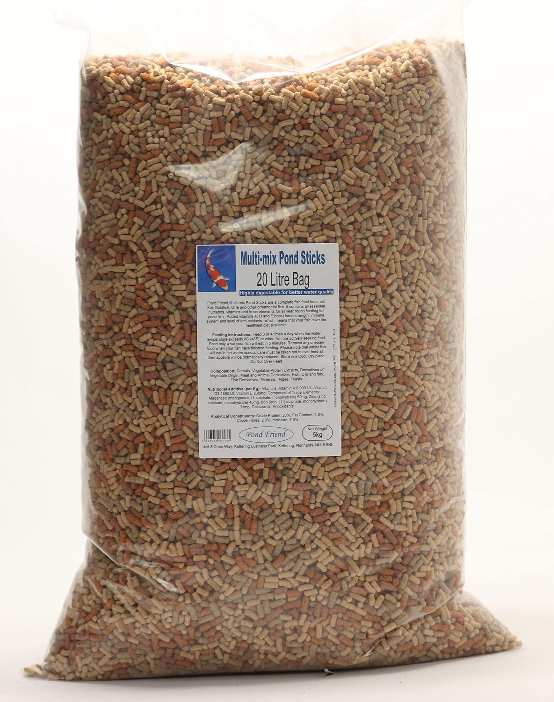 20kg Webbox Rainbow Pellets Floating KOI CARP & All Pond Fish Food ...