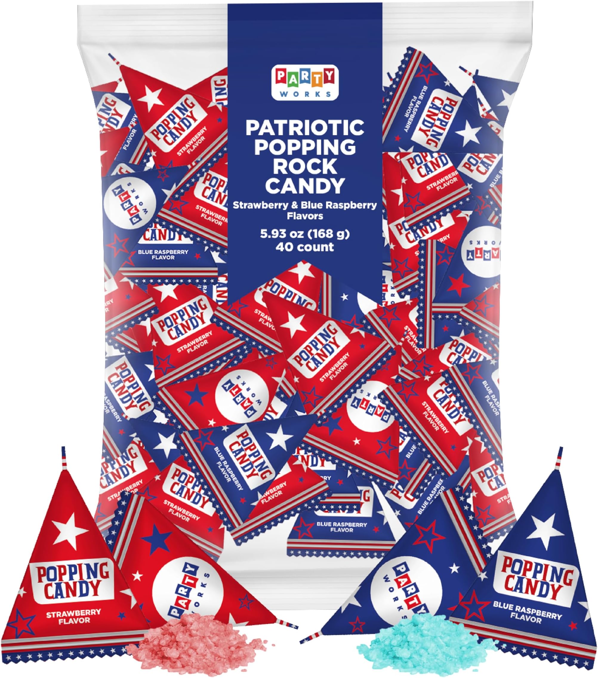 Amazon.com : PartyWorks Patriotic Candy - 40 Count Bag - Popping Rocks ...
