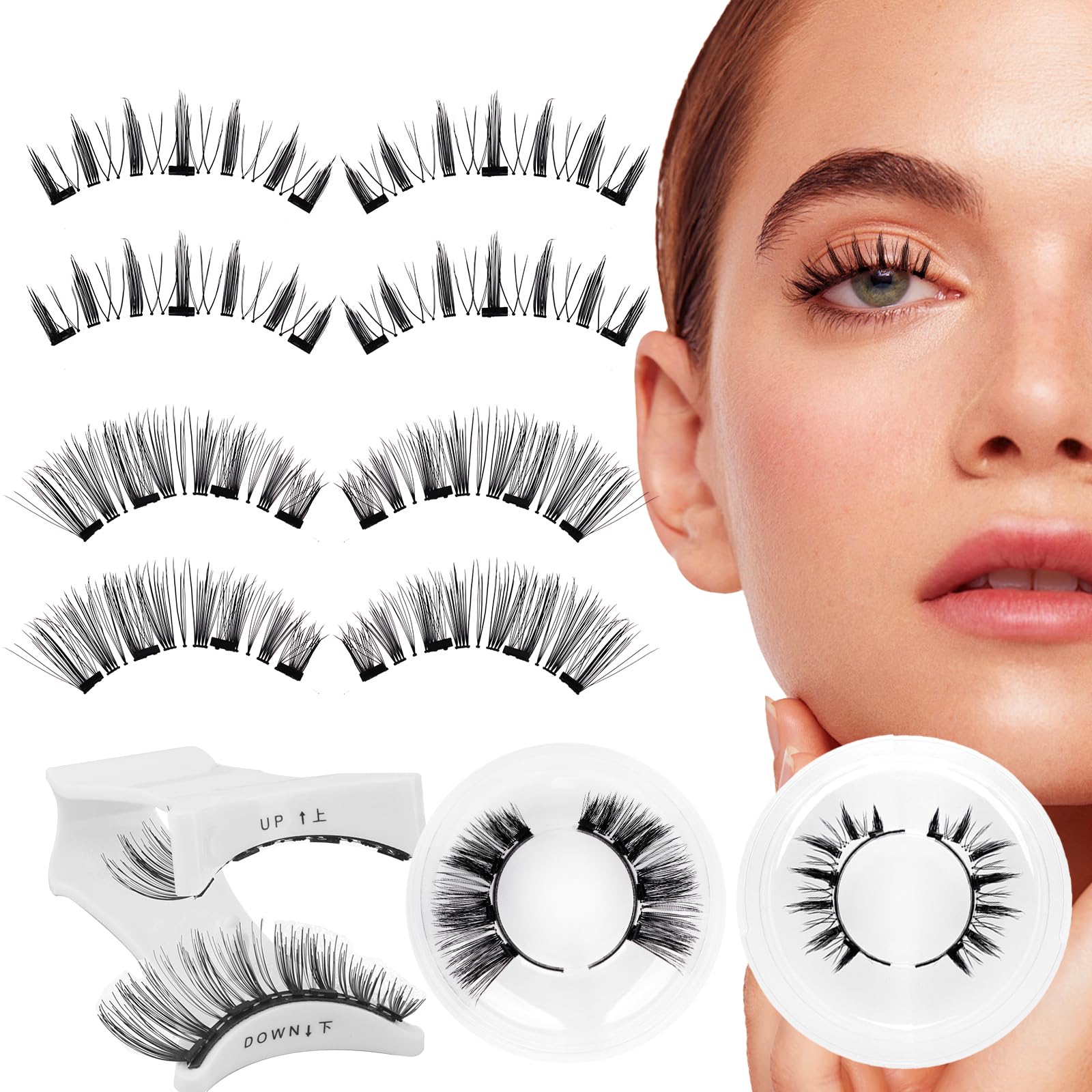 Amazon.com: Natural Look Magnetic Eyelashes with Applicator: 4 Pairs ...